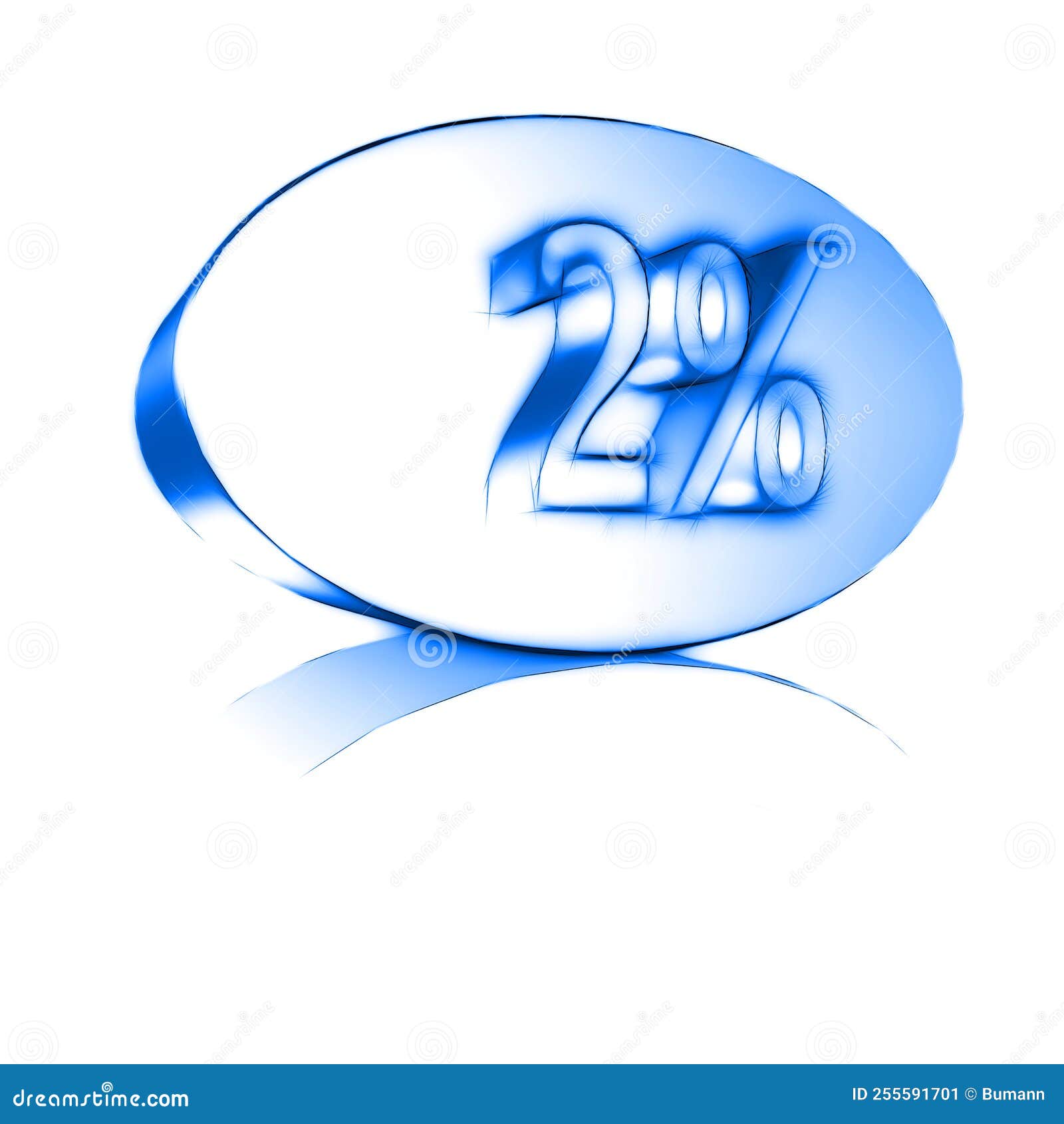 2 , 2 Percent As a 3D Illustration, 3D Rendering Stock Illustration ...