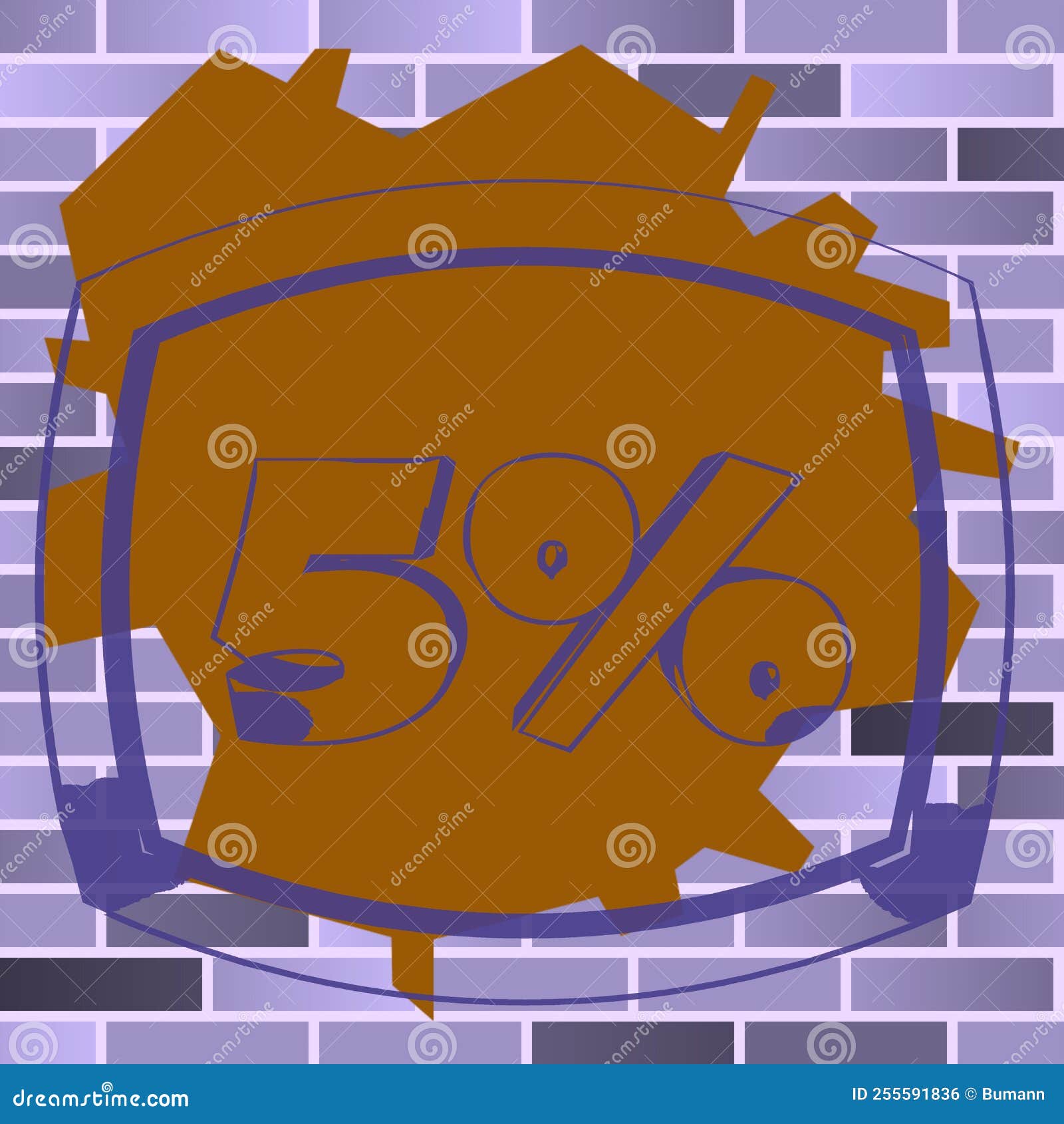 5 , 5 Percent As a 3D Illustration, 3D Rendering Stock Illustration ...