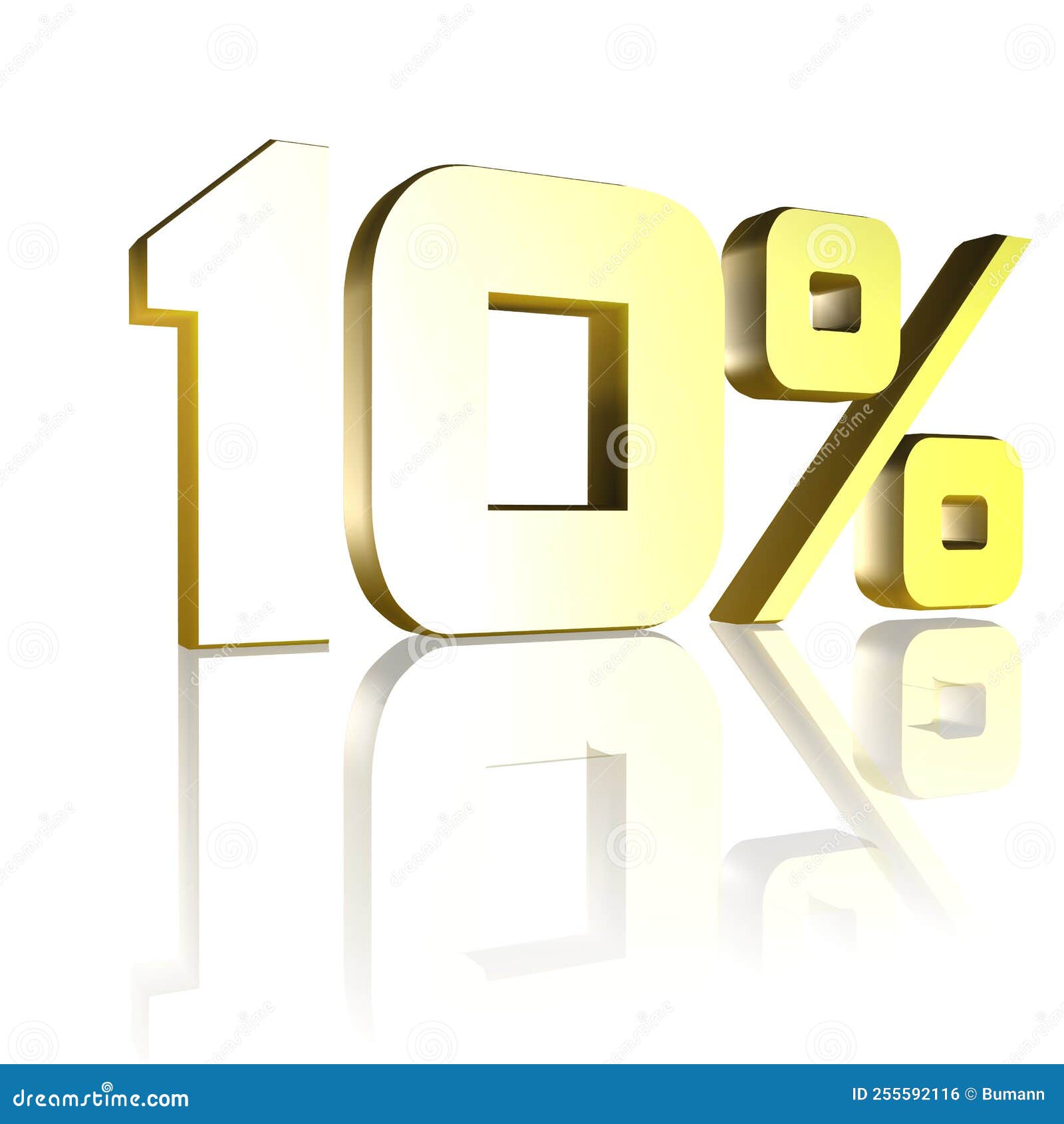 10 , 10 Percent As a 3D Illustration, 3D Rendering Stock Illustration ...