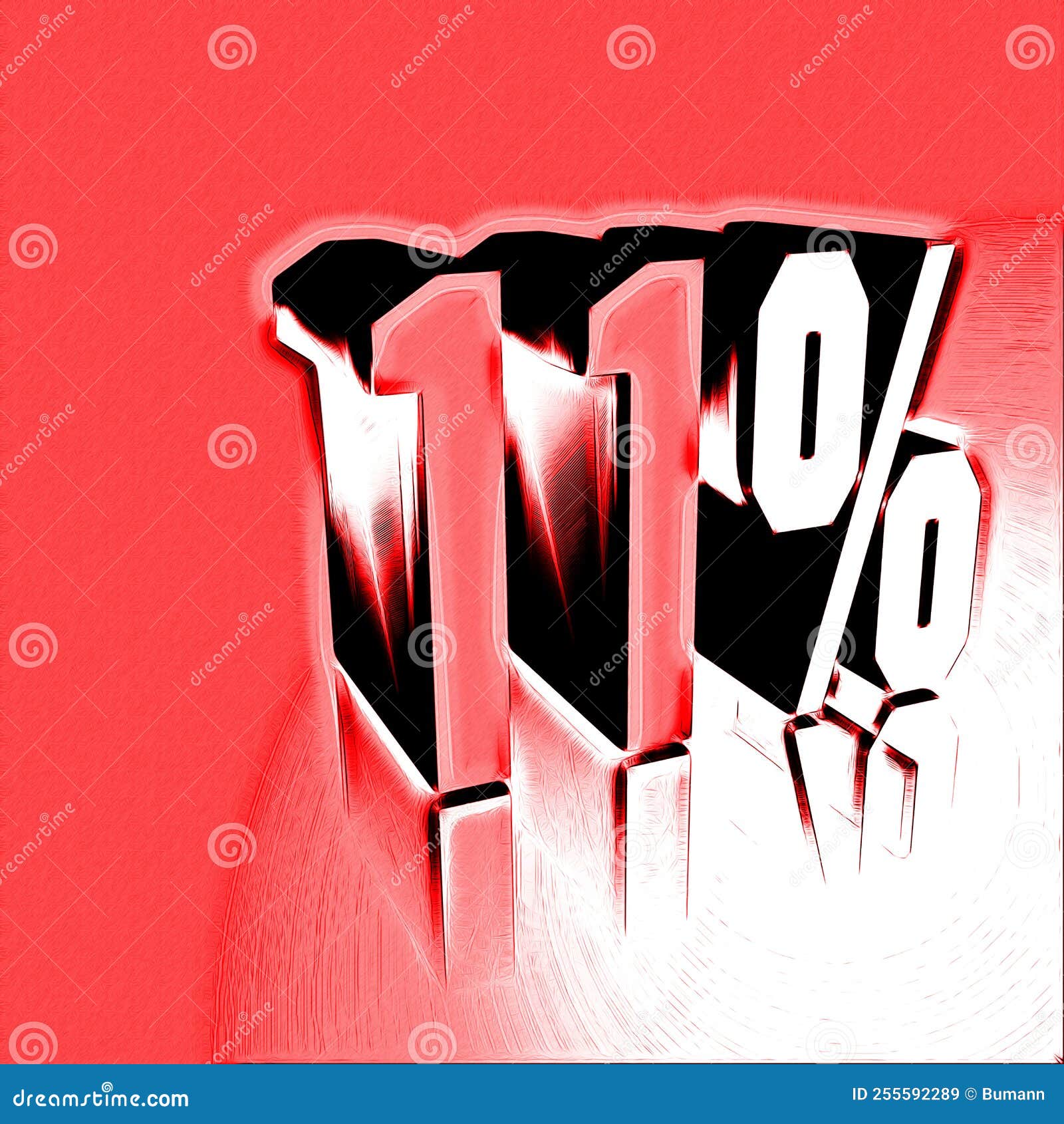 11 , 11 Percent As a 3D Illustration, 3D Rendering Stock Illustration ...