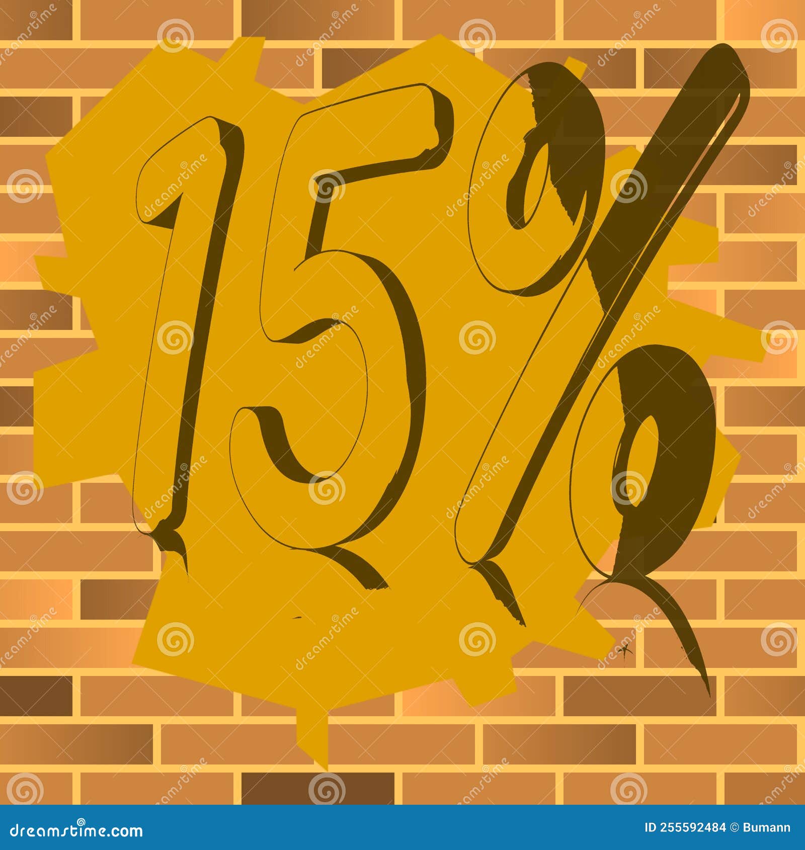 15 , 15 Percent As a 3D Illustration, 3D Rendering Stock Illustration ...