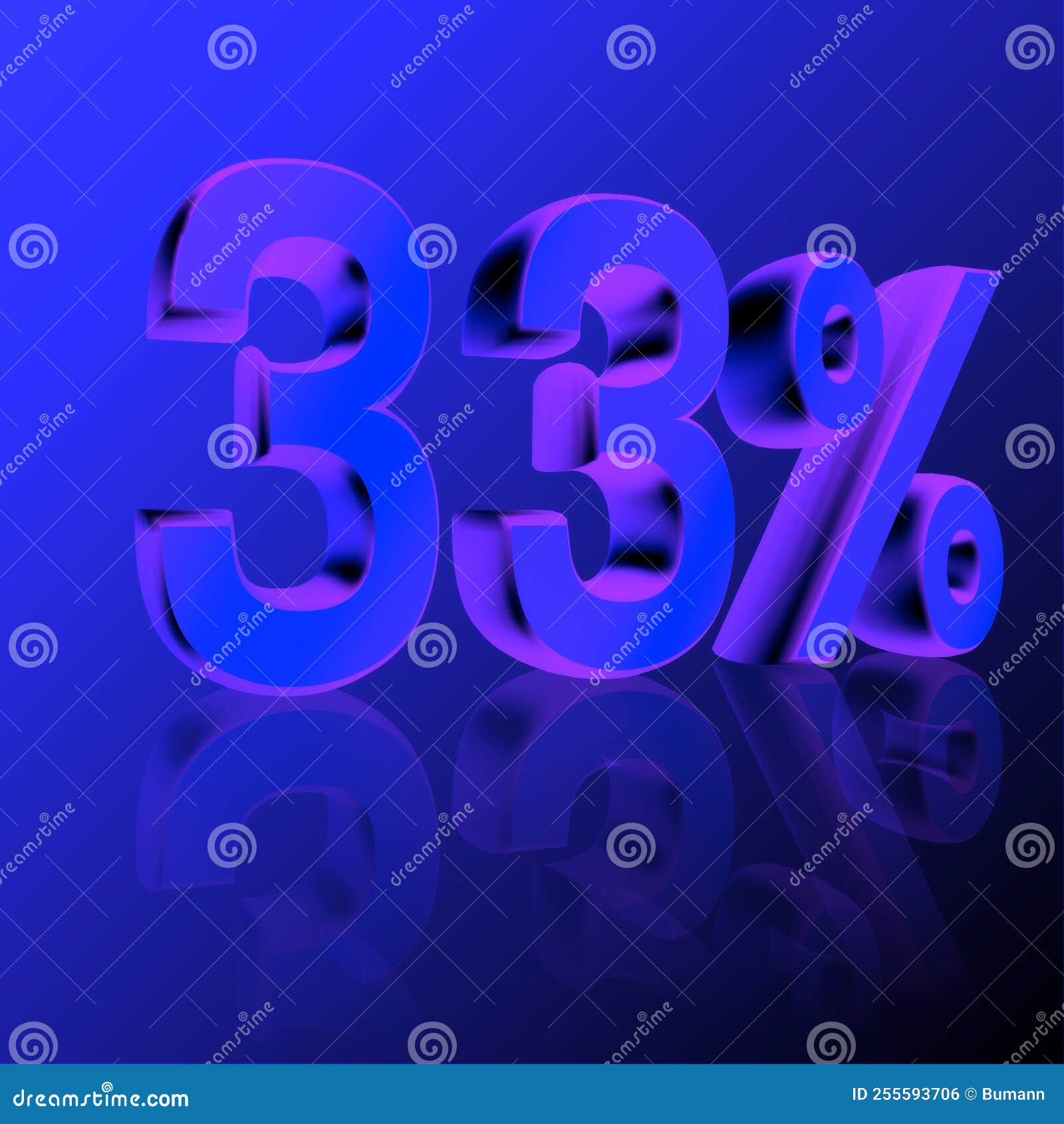 33 , 33 Percent As a 3D Illustration, 3D Rendering Stock Illustration ...