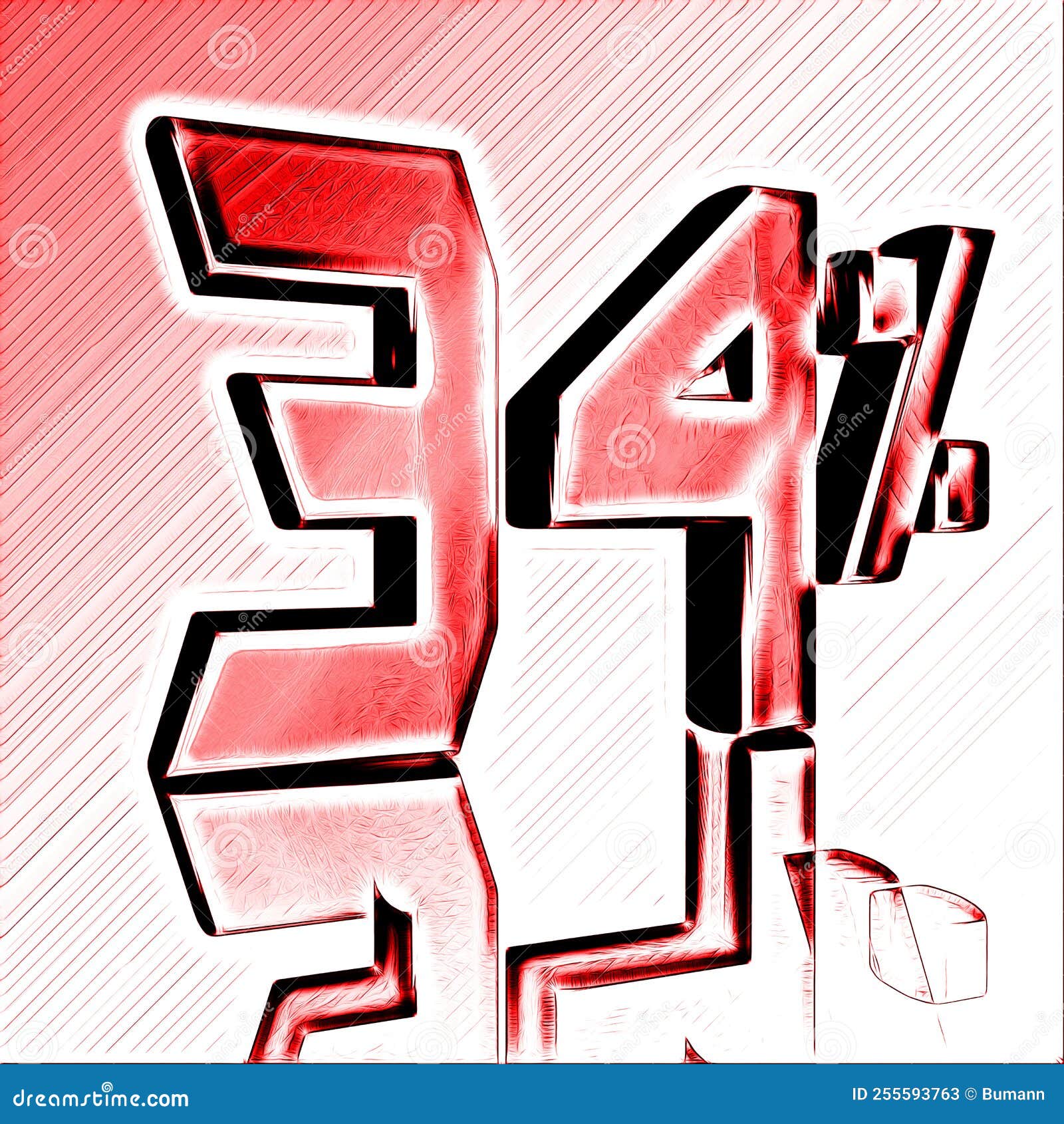 34 , 34 Percent As a 3D Illustration, 3D Rendering Stock Illustration ...