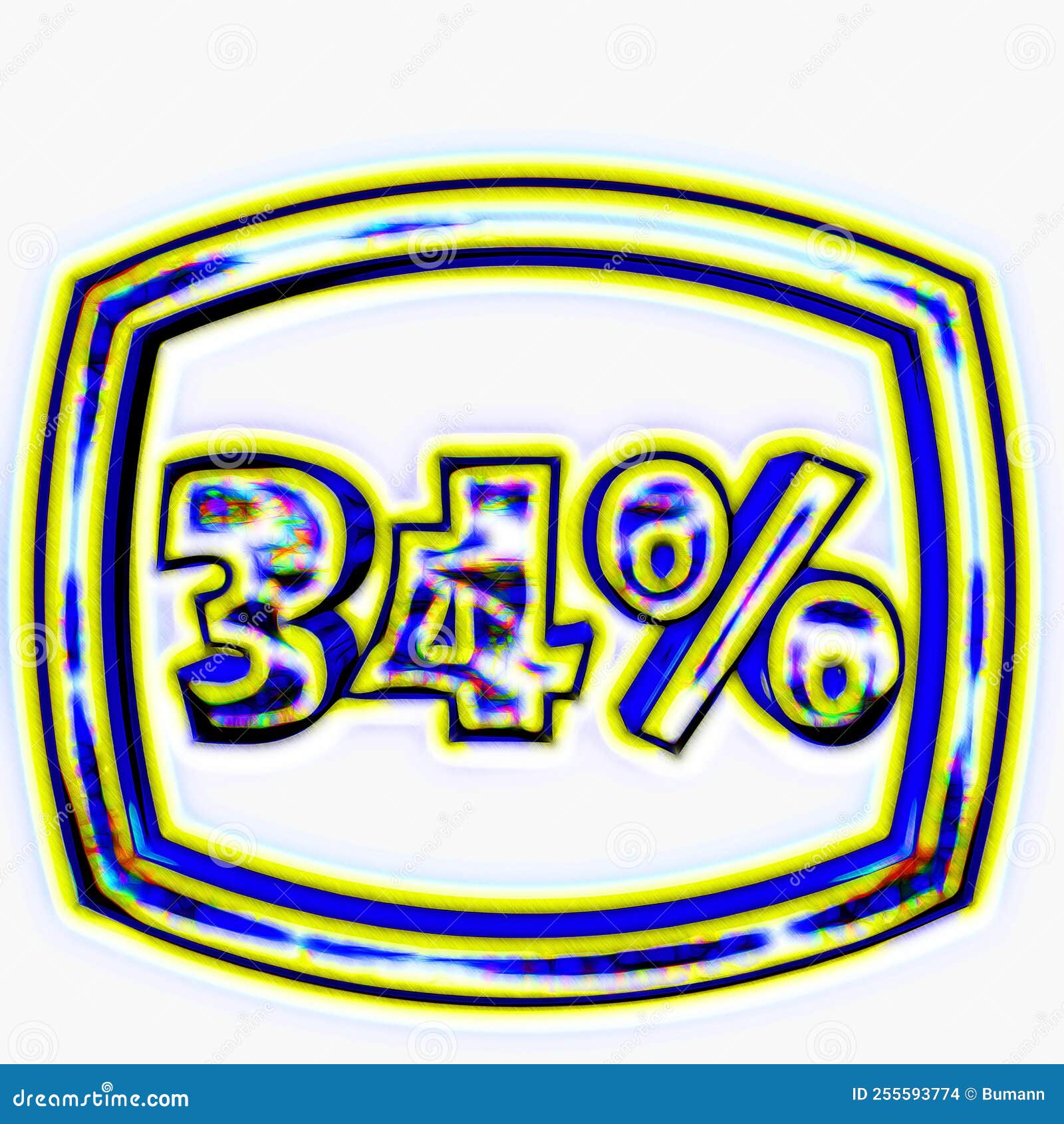 34 , 34 Percent As a 3D Illustration, 3D Rendering Stock Illustration ...