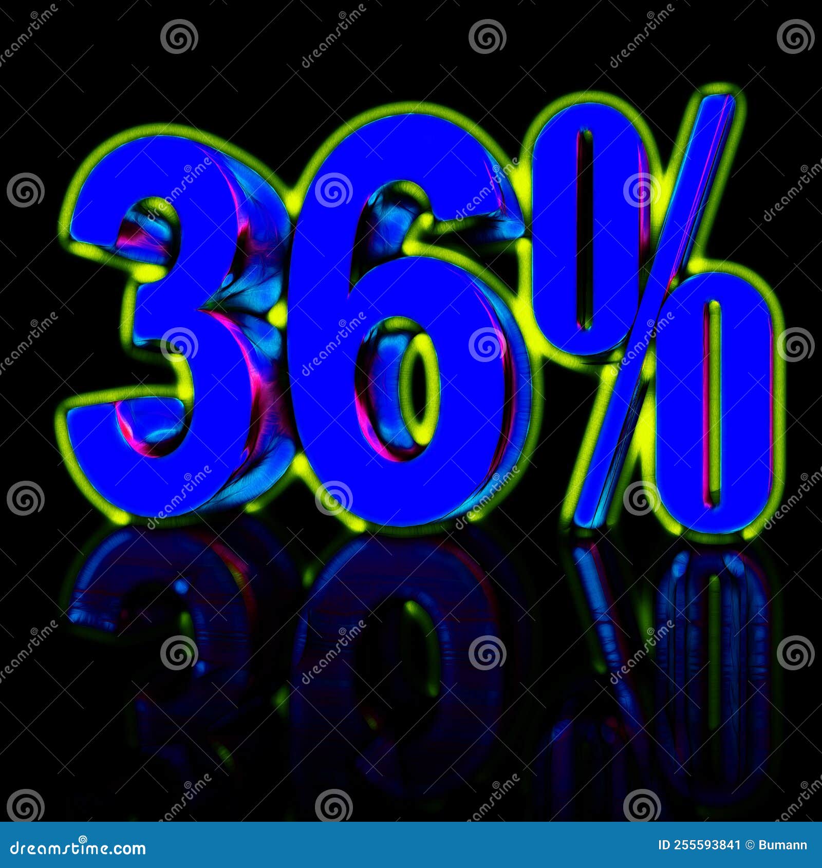 36 , 36 Percent As a 3D Illustration, 3D Rendering Stock Illustration ...