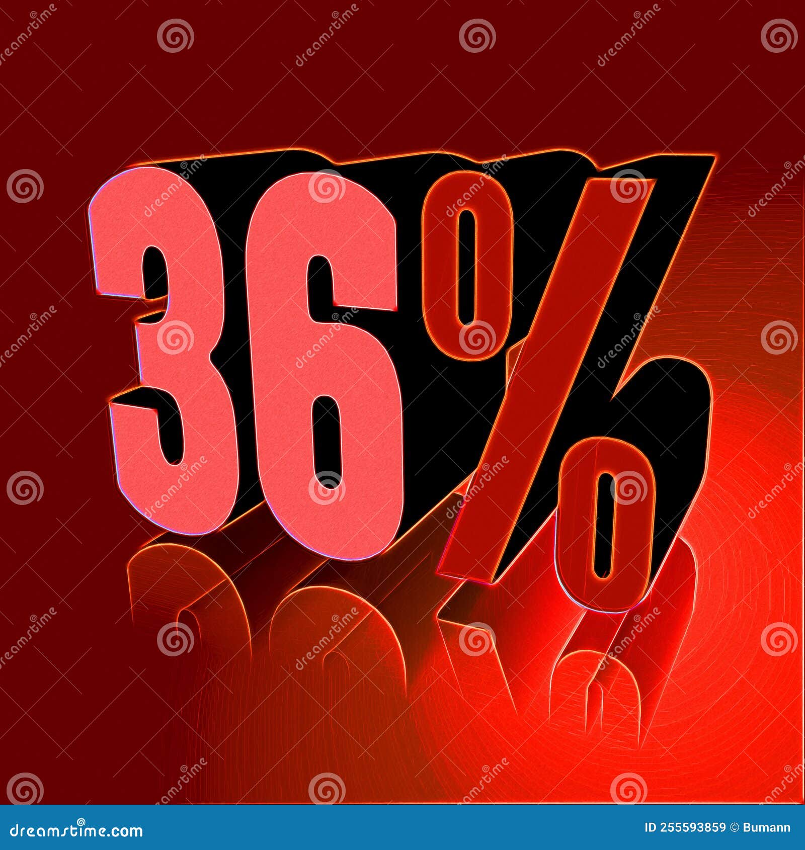 36 , 36 Percent As a 3D Illustration, 3D Rendering Stock Illustration ...