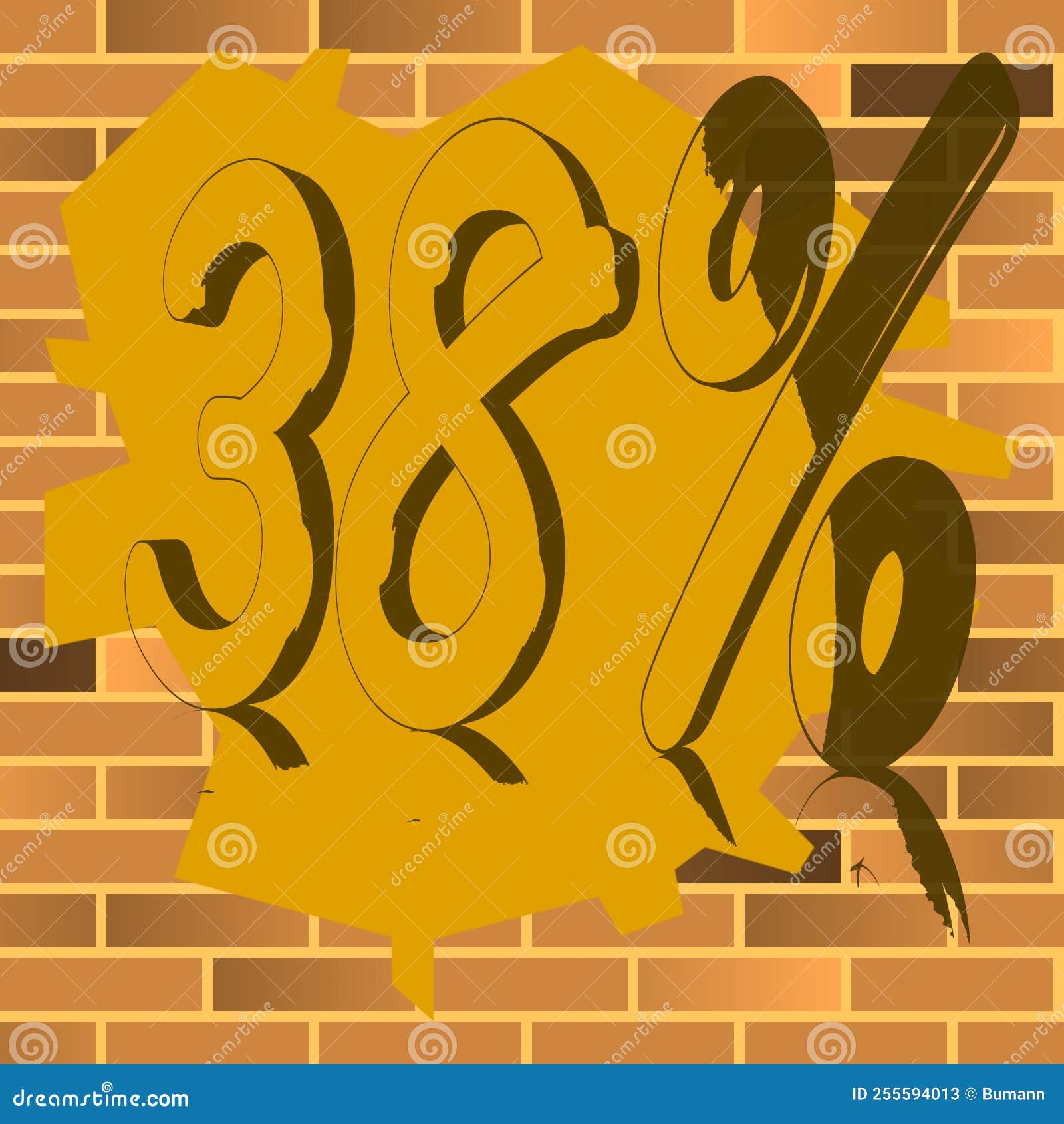 38 , 38 Percent As a 3D Illustration, 3D Rendering Stock Illustration ...