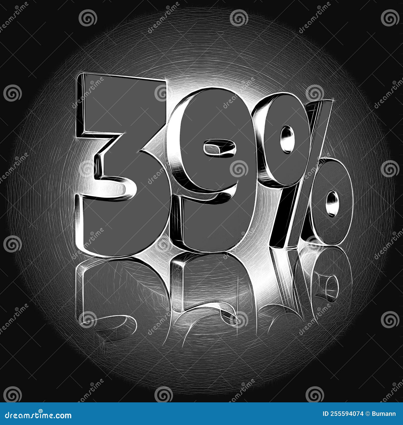 39 , 39 Percent As a 3D Illustration, 3D Rendering Stock Illustration ...