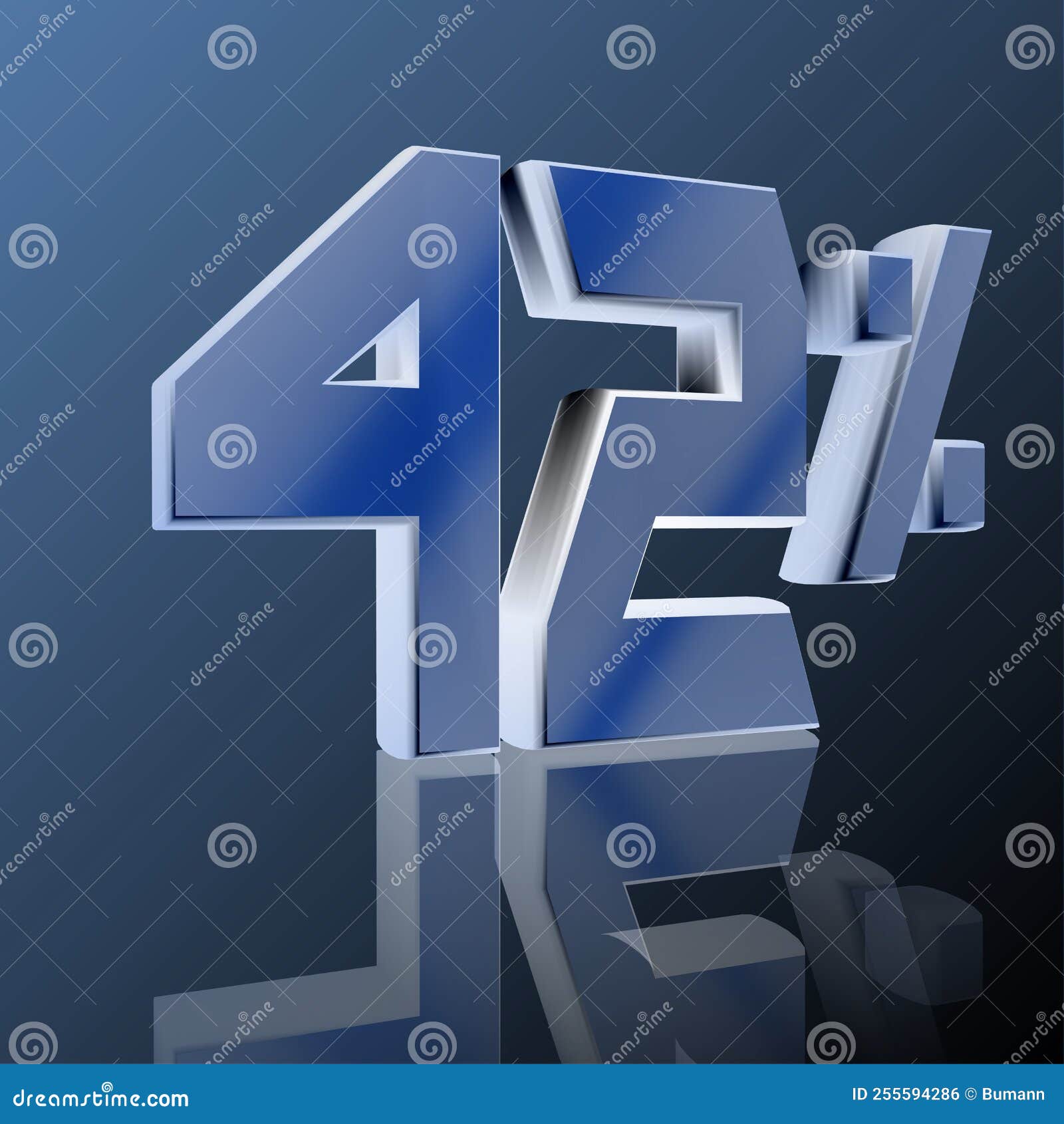 42 , 42 Percent As a 3D Illustration, 3D Rendering Stock Illustration ...