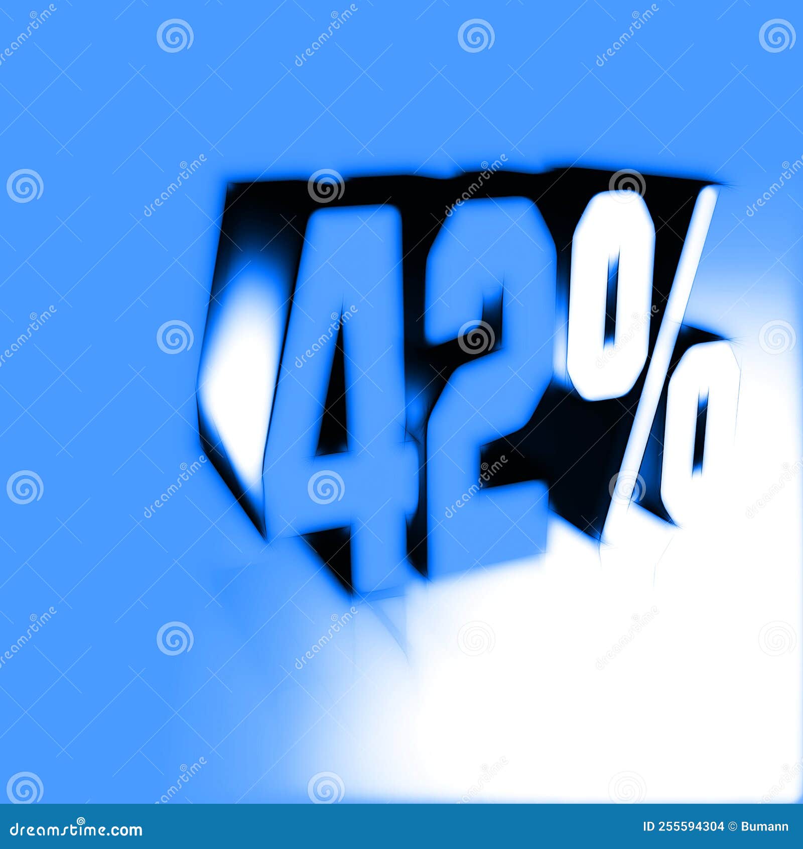 42 , 42 Percent As a 3D Illustration, 3D Rendering Stock Illustration ...