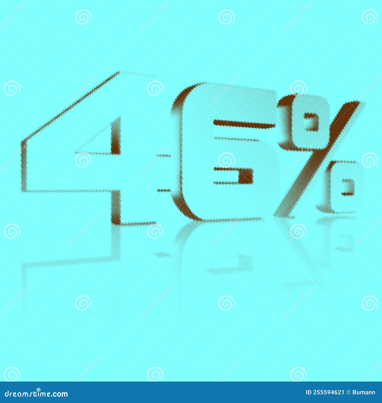 46 , 46 Percent As a 3D Illustration, 3D Rendering Stock Illustration ...