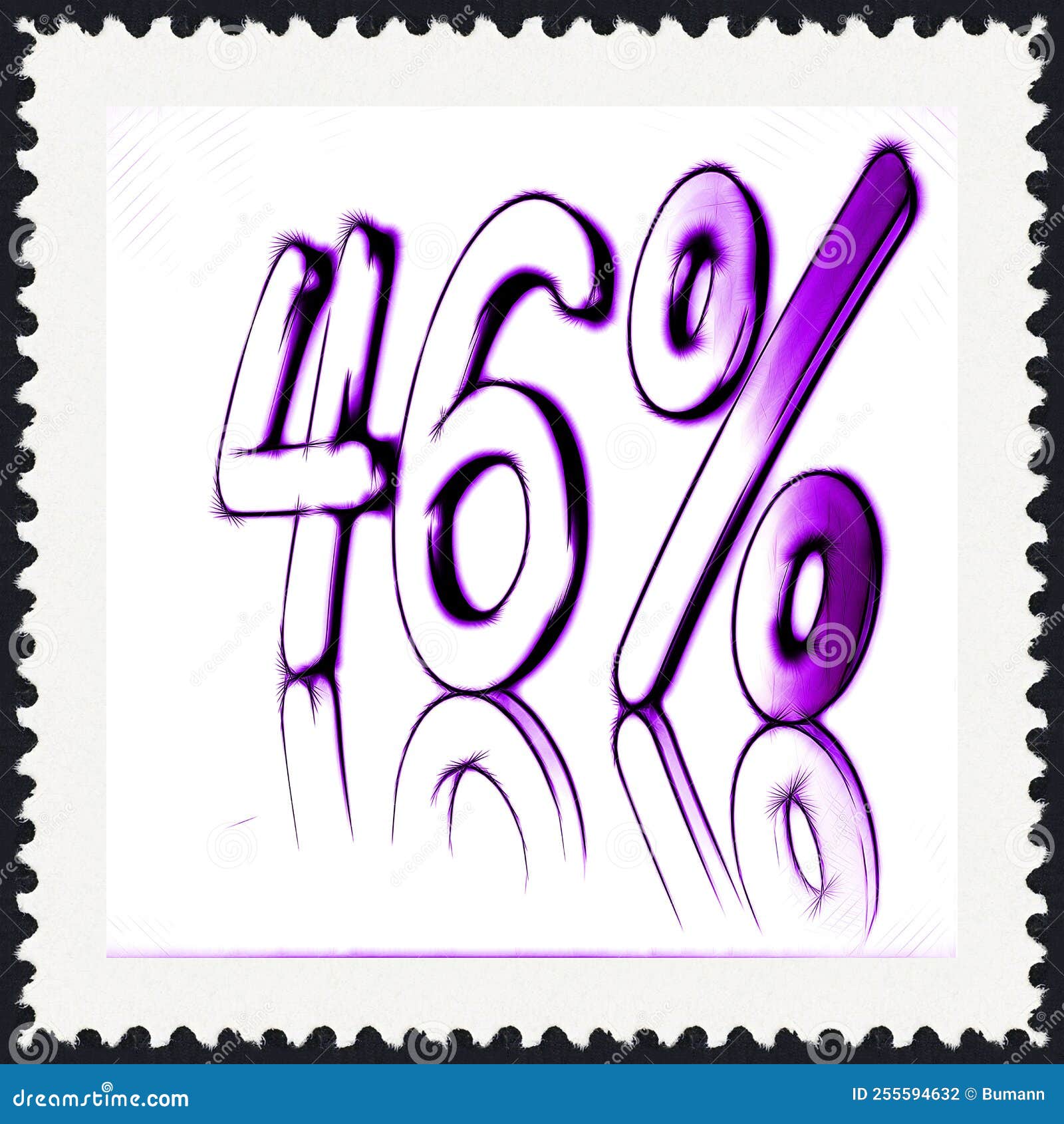 46 , 46 Percent As a 3D Illustration, 3D Rendering Stock Illustration ...