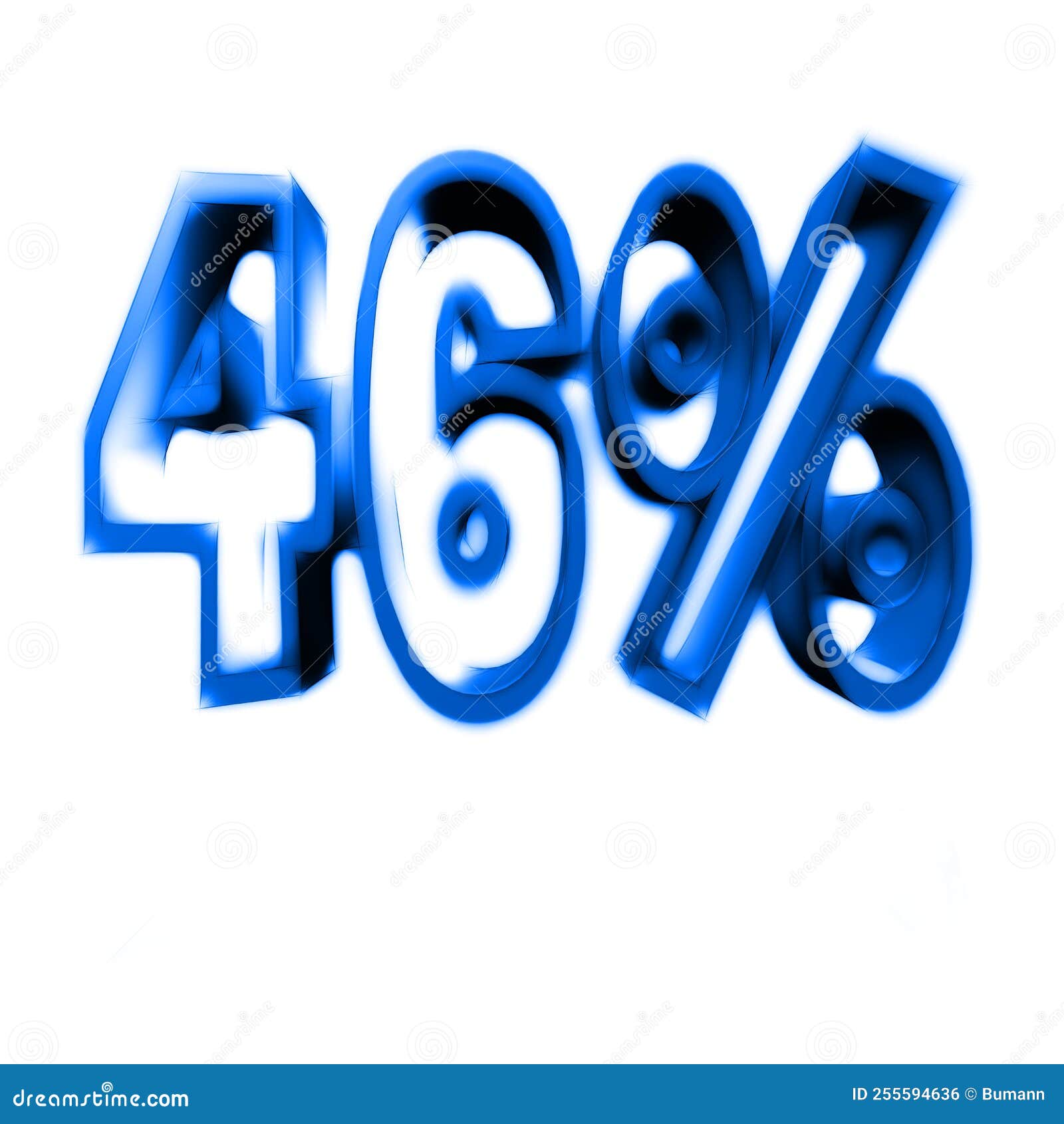 46 , 46 Percent As a 3D Illustration, 3D Rendering Stock Illustration ...