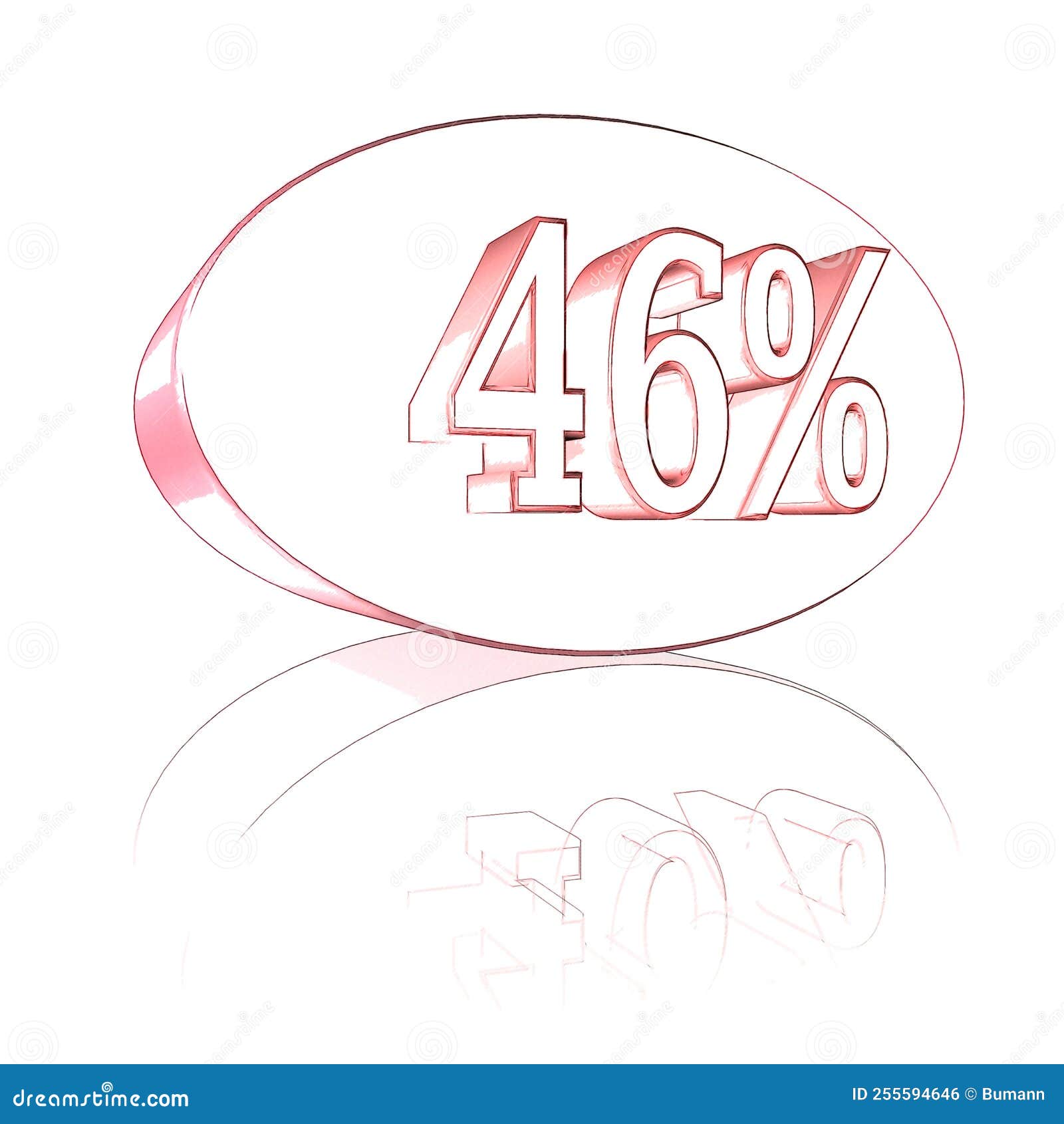 46 , 46 Percent As a 3D Illustration, 3D Rendering Stock Illustration ...