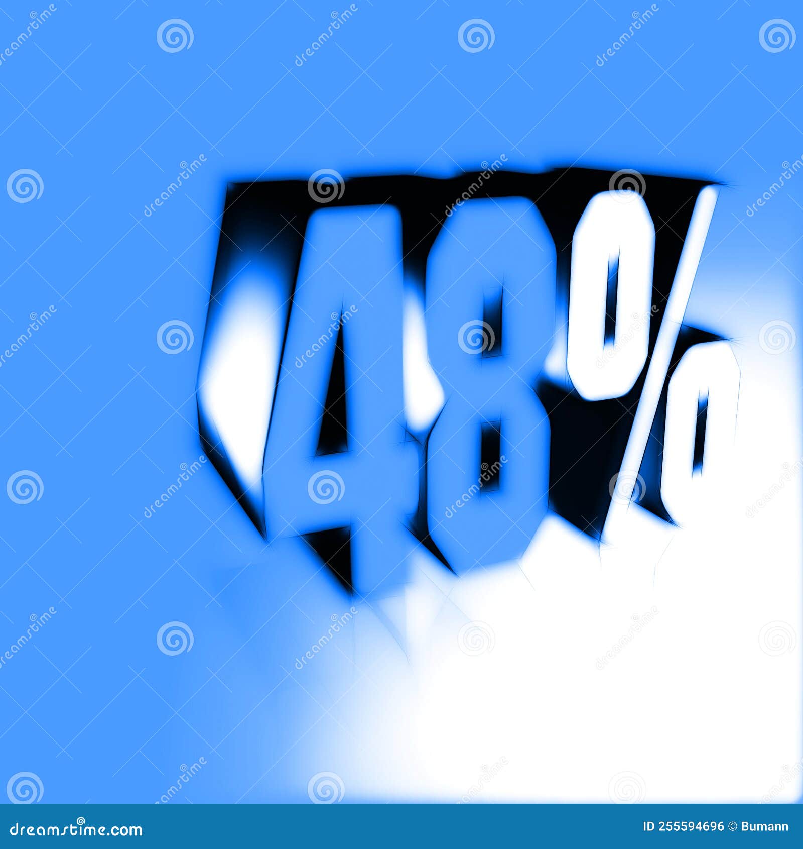 48 , 48 Percent As a 3D Illustration, 3D Rendering Stock Illustration ...