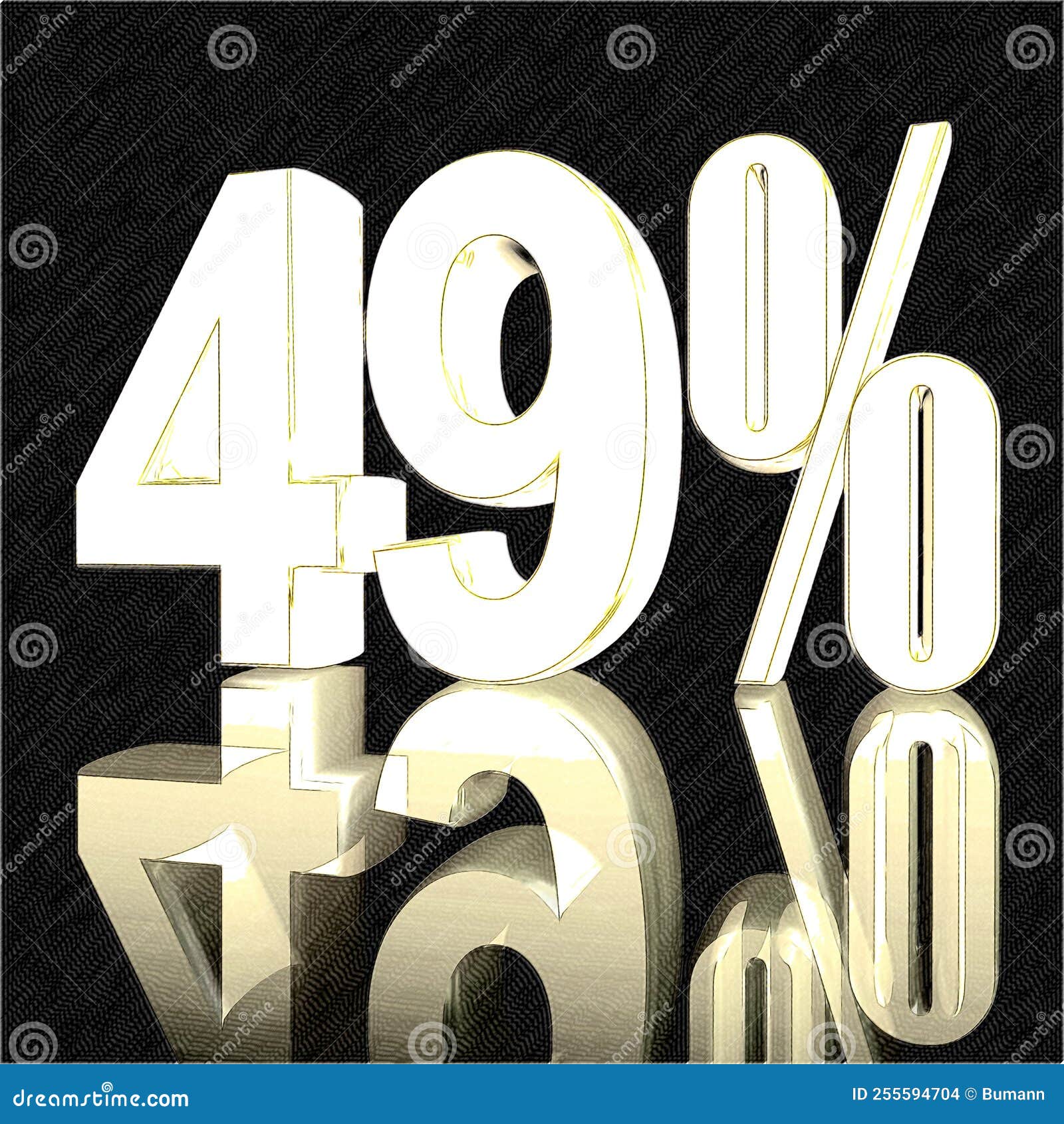 49 , 49 Percent As a 3D Illustration, 3D Rendering Stock Illustration ...