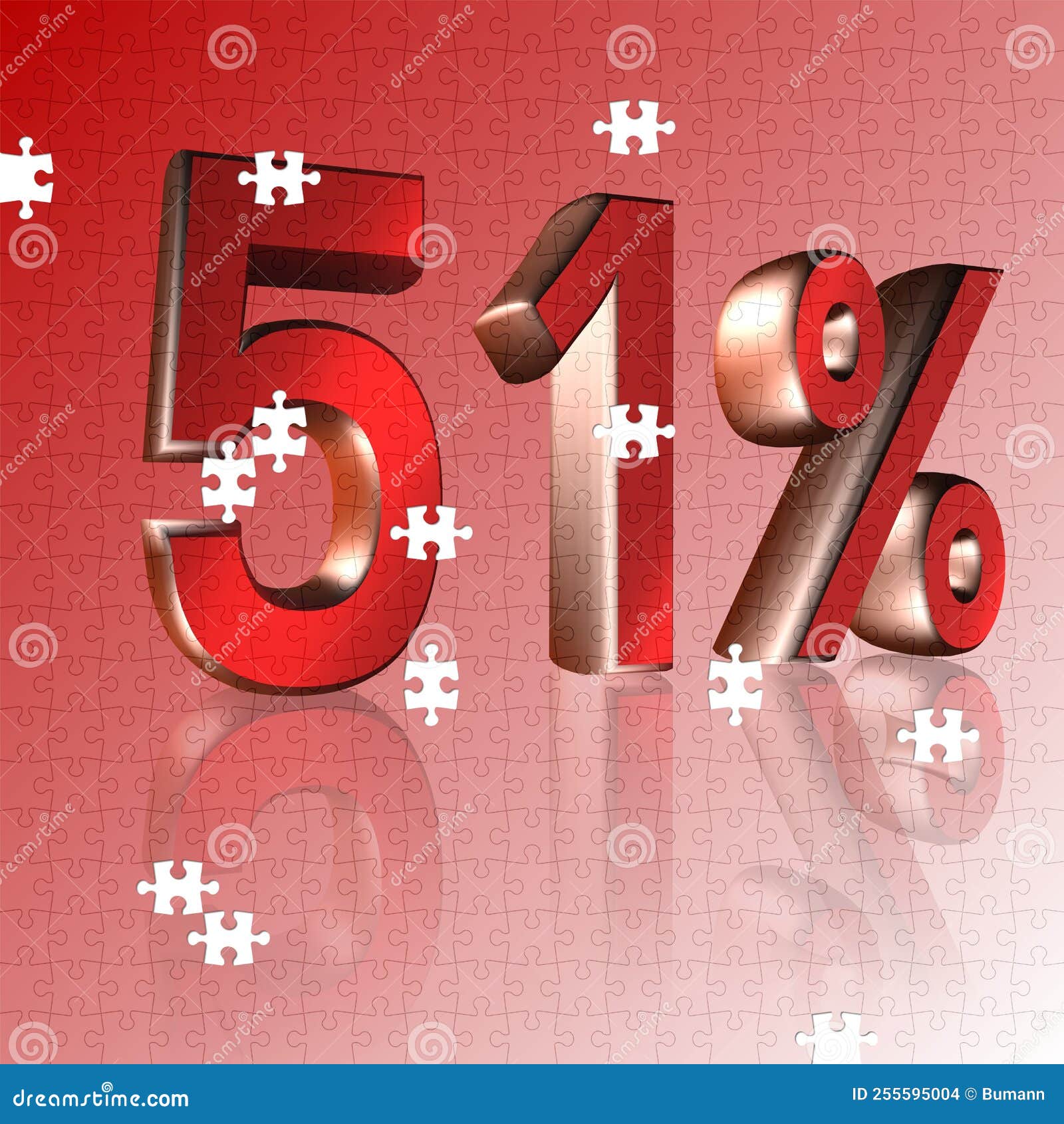 51 , 51 Percent As a 3D Illustration, 3D Rendering Stock Illustration ...