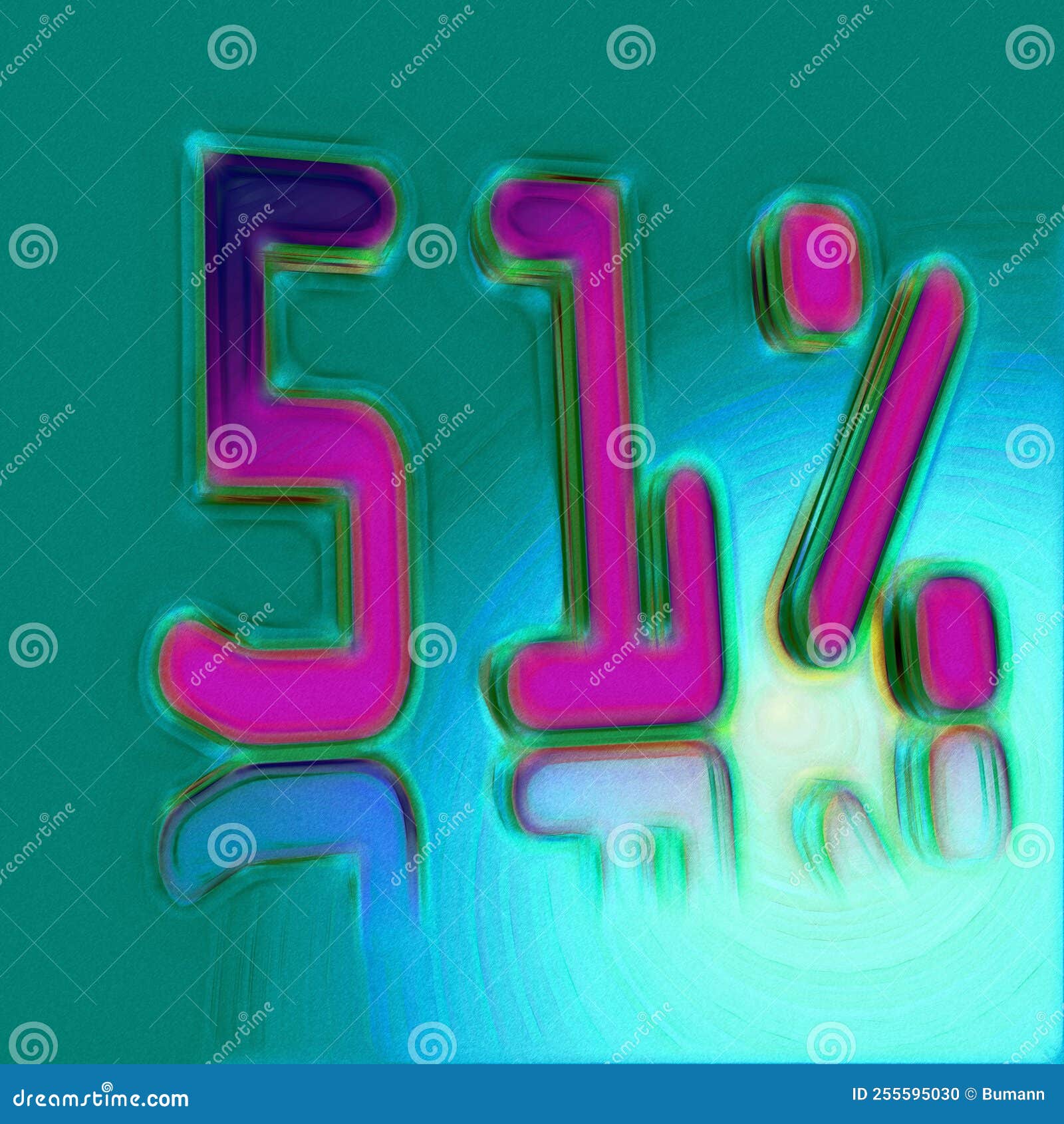 51 , 51 Percent As a 3D Illustration, 3D Rendering Stock Illustration ...
