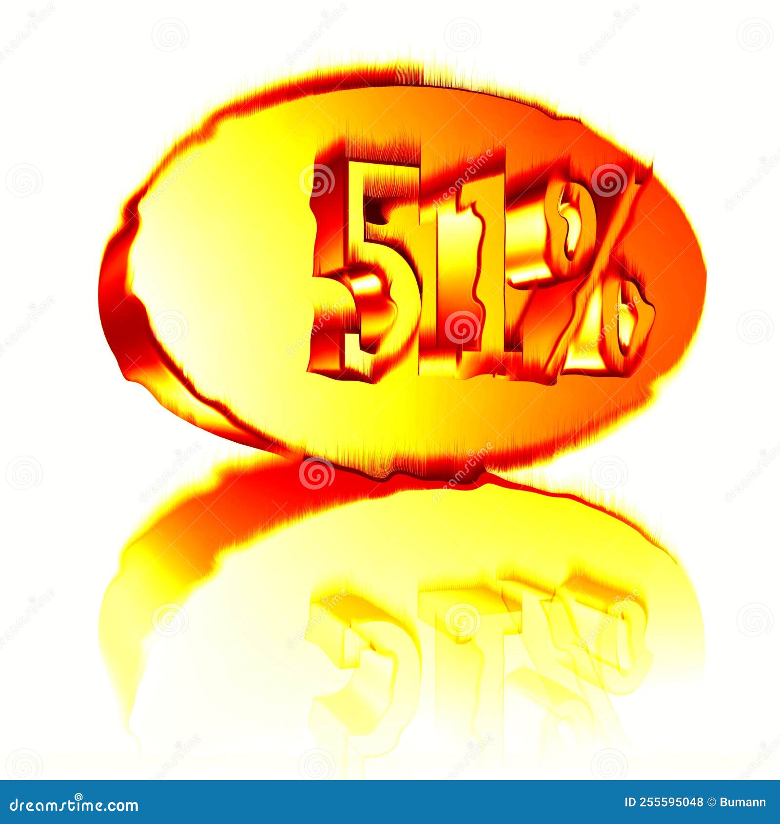 51 , 51 Percent As a 3D Illustration, 3D Rendering Stock Illustration ...