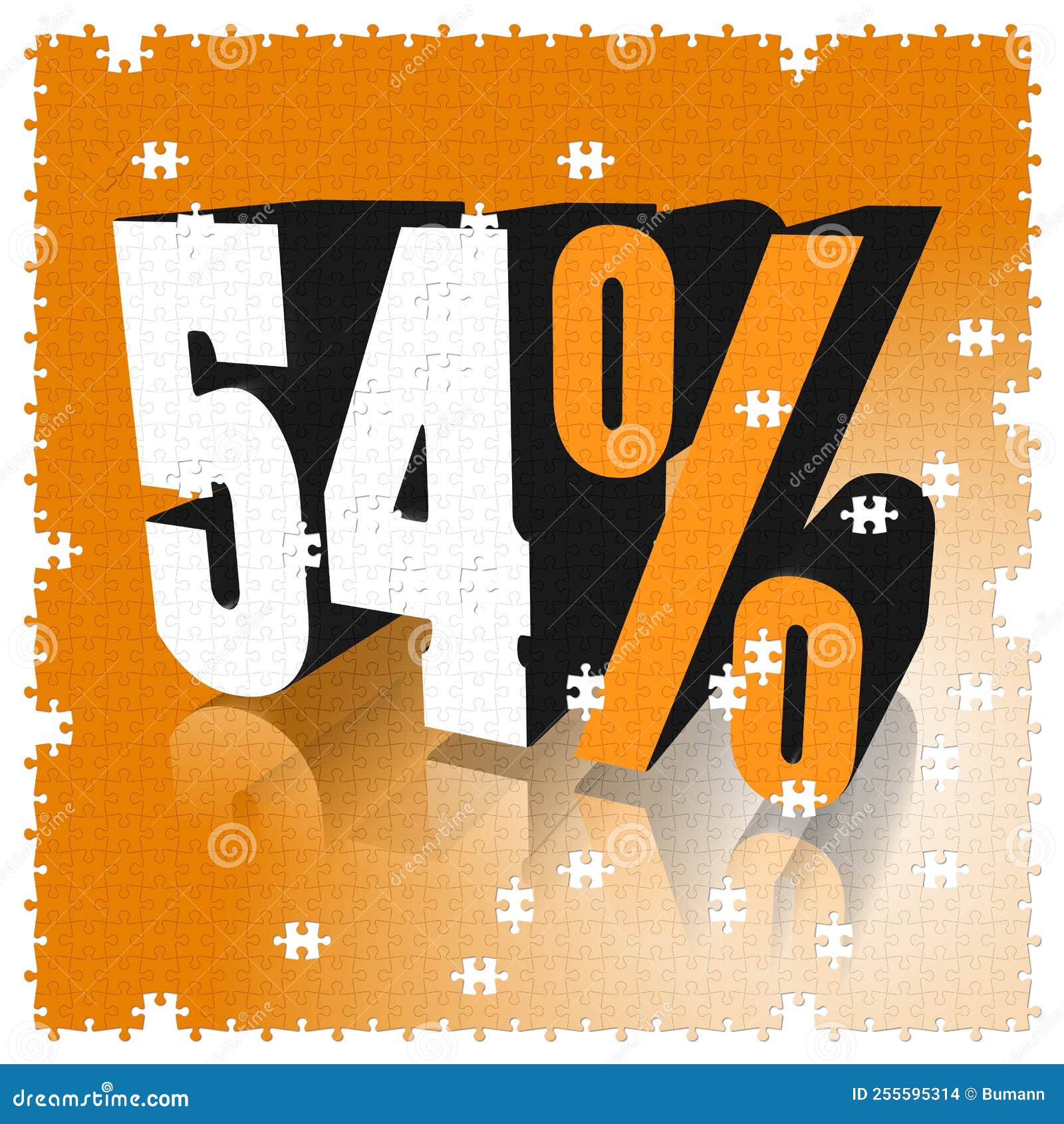 54 , 54 Percent As a 3D Illustration, 3D Rendering Stock Illustration ...