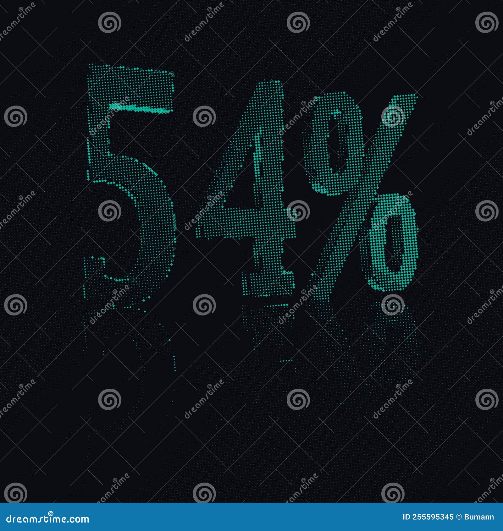 54 , 54 Percent As a 3D Illustration, 3D Rendering Stock Illustration ...