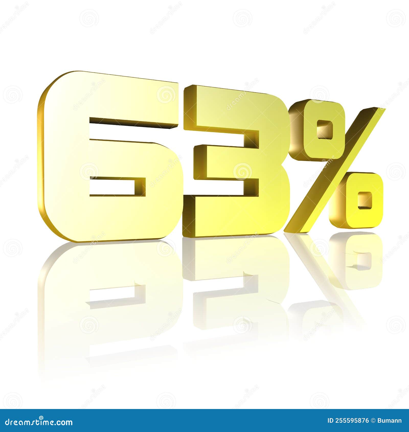 63 , 63 Percent As a 3D Illustration, 3D Rendering Stock Illustration ...