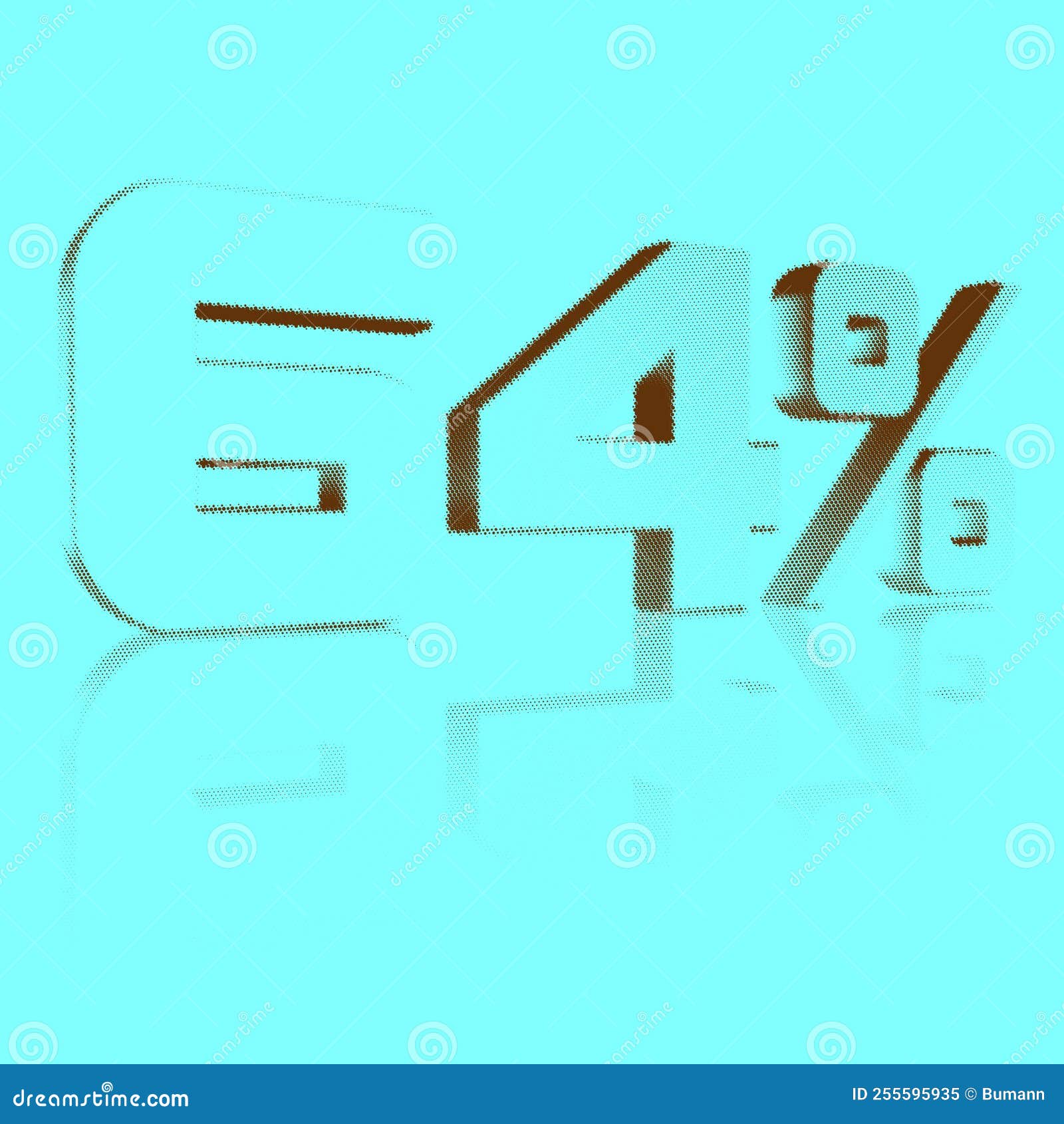 64 , 64 Percent As a 3D Illustration, 3D Rendering Stock Illustration ...