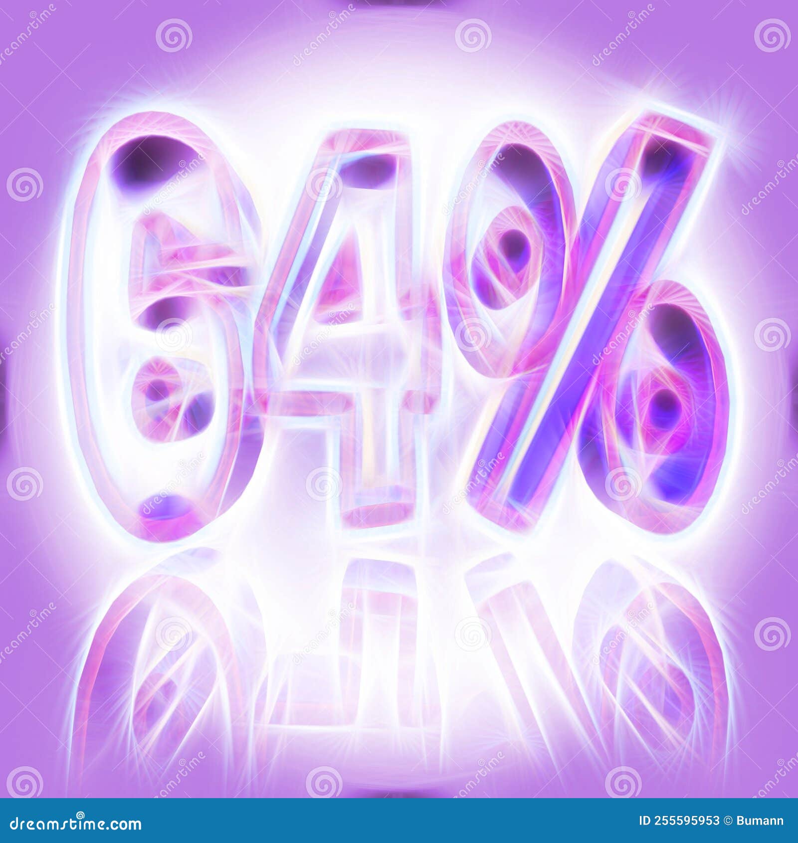 64 , 64 Percent As a 3D Illustration, 3D Rendering Stock Illustration ...