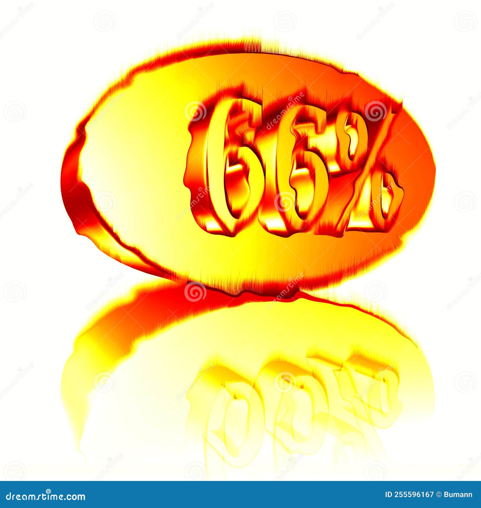 66 , 66 Percent As a 3D Illustration, 3D Rendering Stock Illustration ...