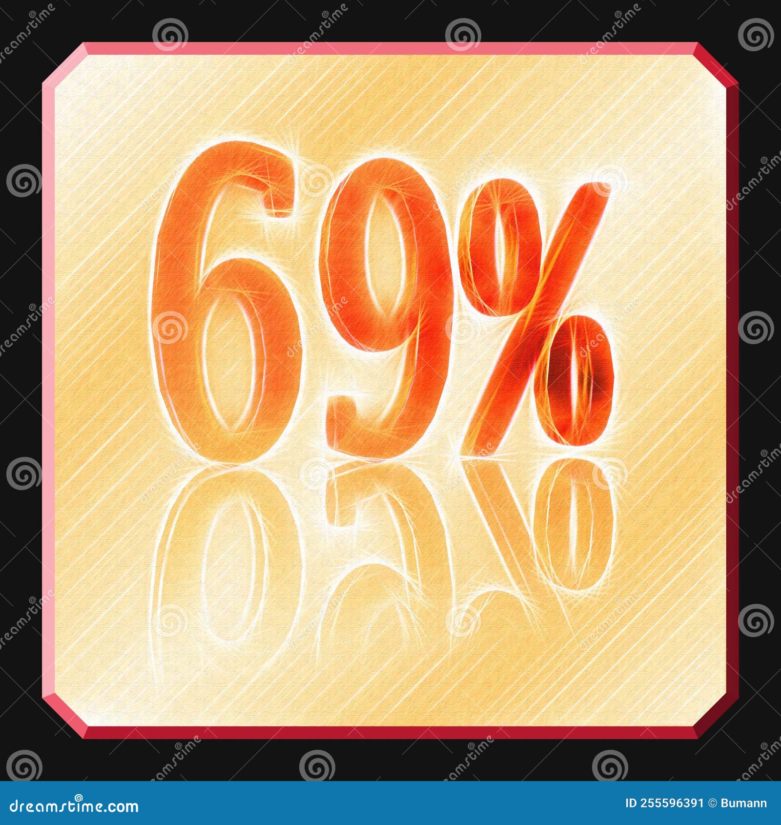 69 , 69 Percent As a 3D Illustration, 3D Rendering Stock Illustration ...