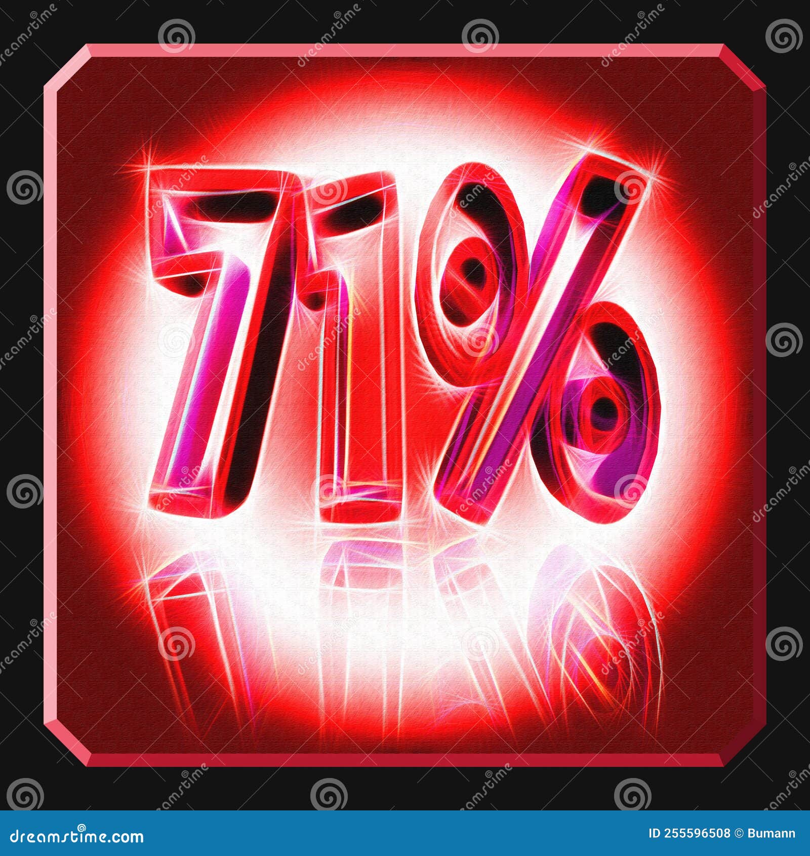 71 , 71 Percent As a 3D Illustration, 3D Rendering Stock Illustration ...