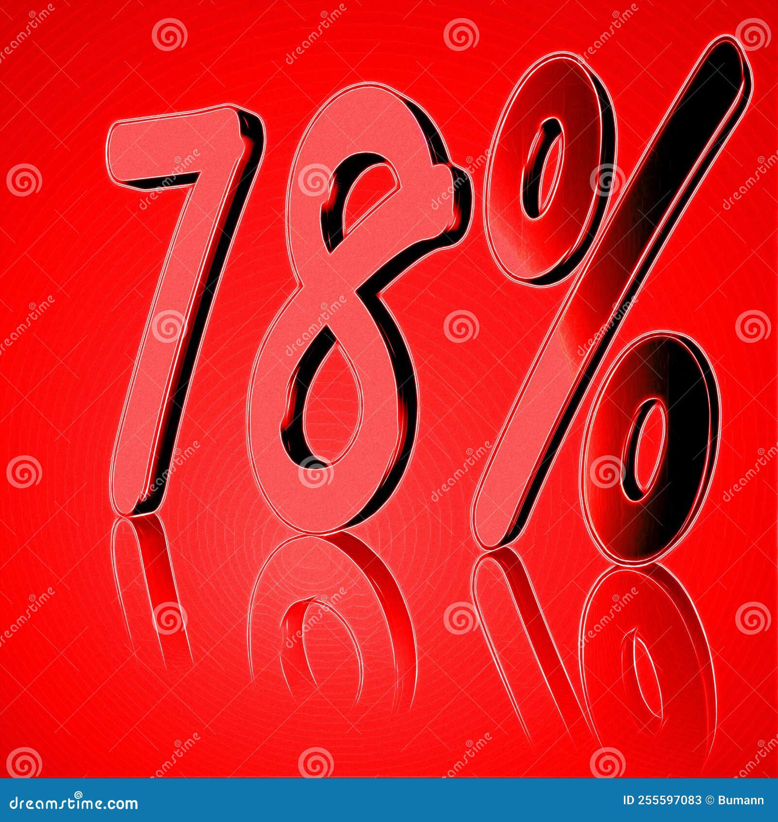 78 , 78 Percent As a 3D Illustration, 3D Rendering Stock Illustration ...