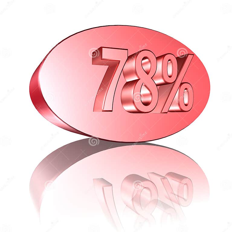78 , 78 Percent As a 3D Illustration, 3D Rendering Stock Illustration ...