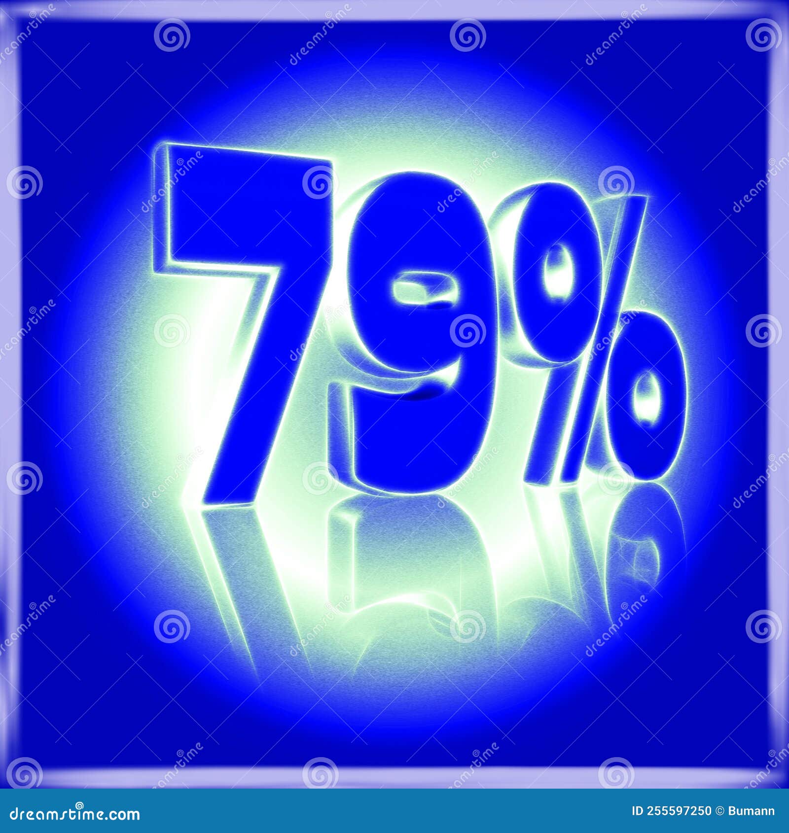 79 , 79 Percent As a 3D Illustration, 3D Rendering Stock Illustration ...