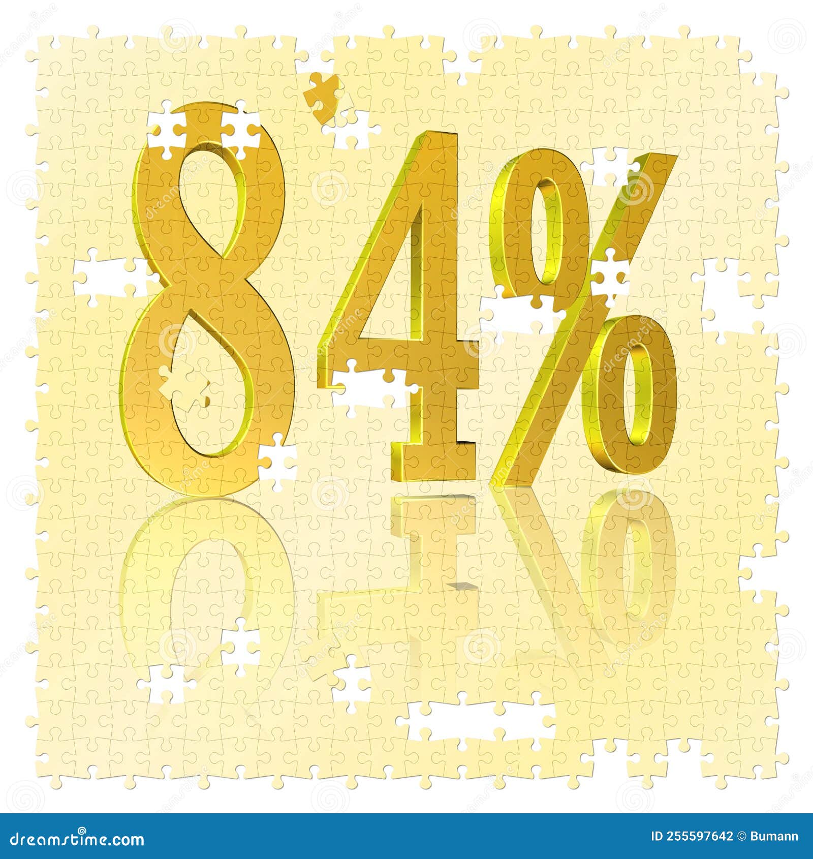 84 , 84 Percent As a 3D Illustration, 3D Rendering Stock Illustration ...