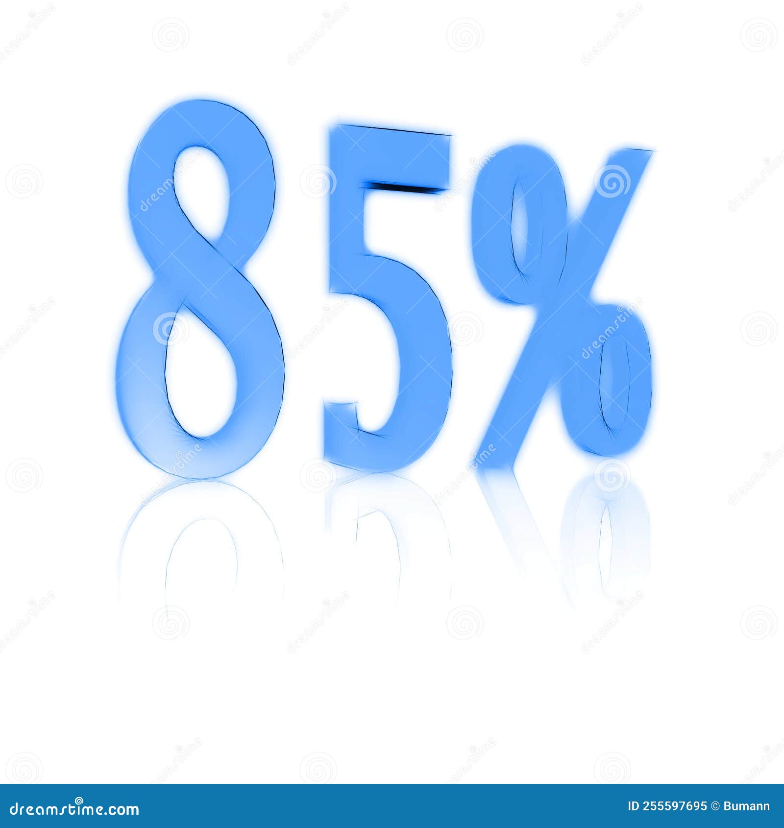 85 , 85 Percent As a 3D Illustration, 3D Rendering Stock Illustration ...