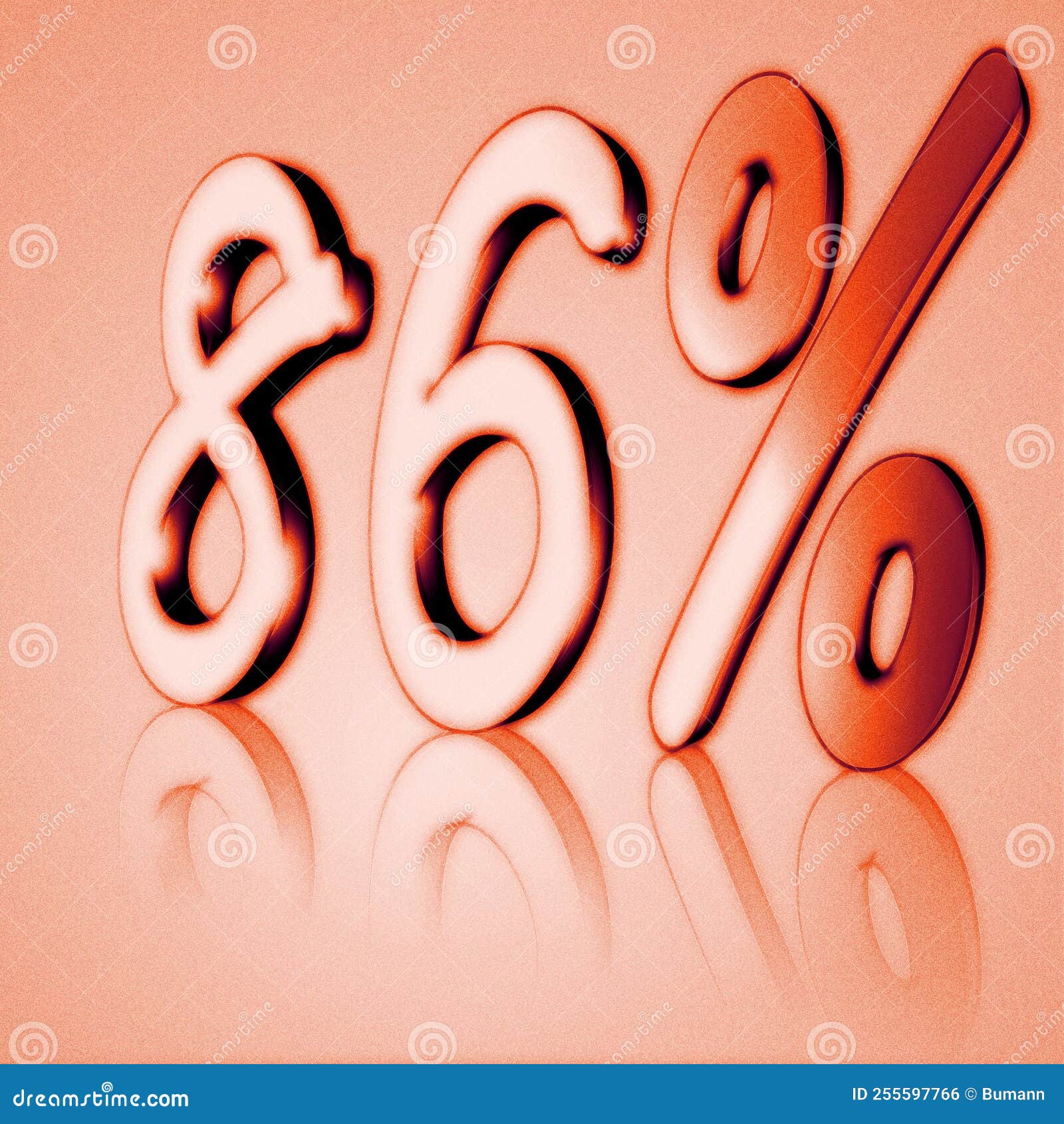 86 , 86 Percent As a 3D Illustration, 3D Rendering Stock Illustration ...