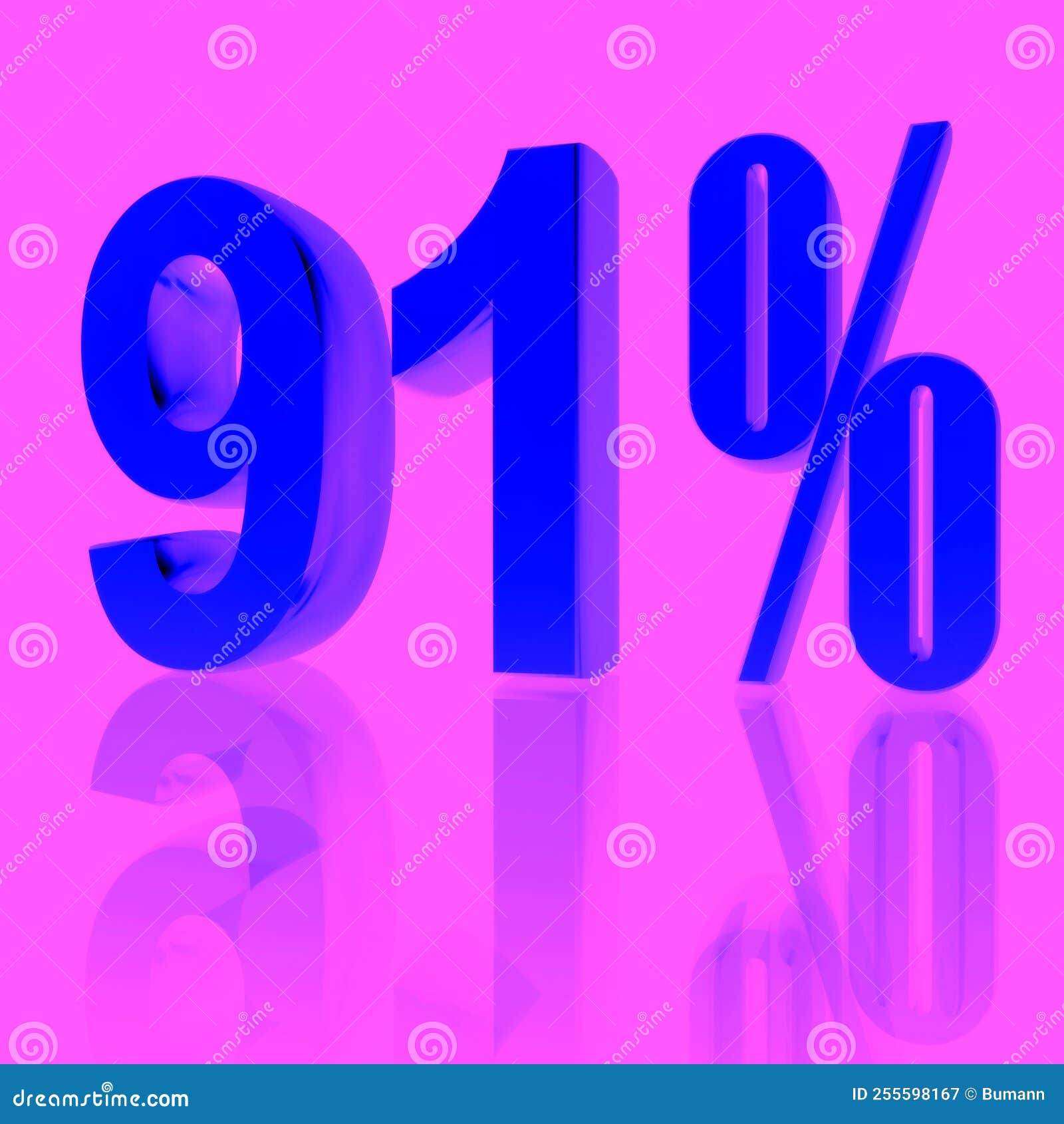 91 , 91 Percent As a 3D Illustration, 3D Rendering Stock Illustration ...