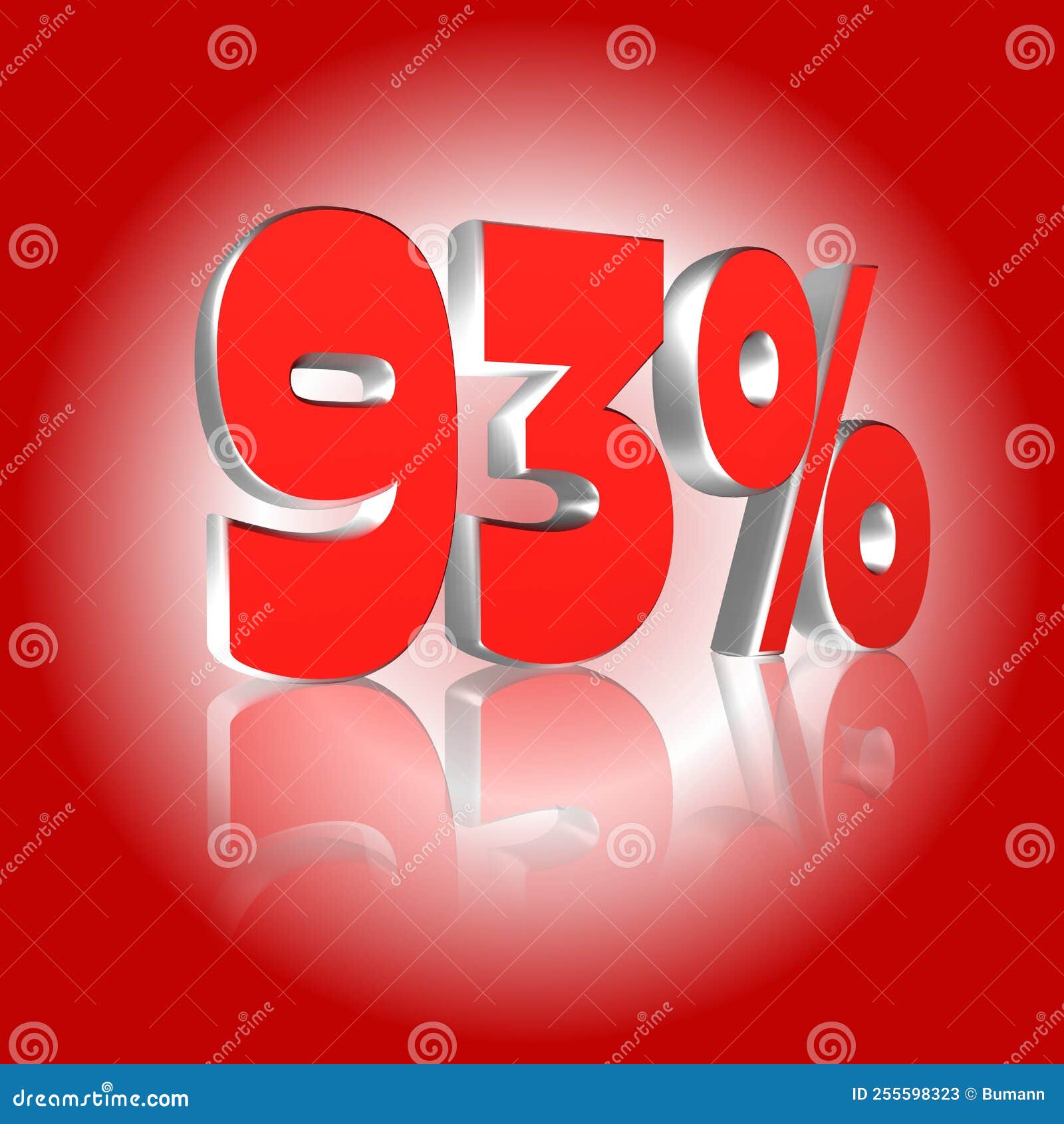 93 , 93 Percent As a 3D Illustration, 3D Rendering Stock Illustration ...