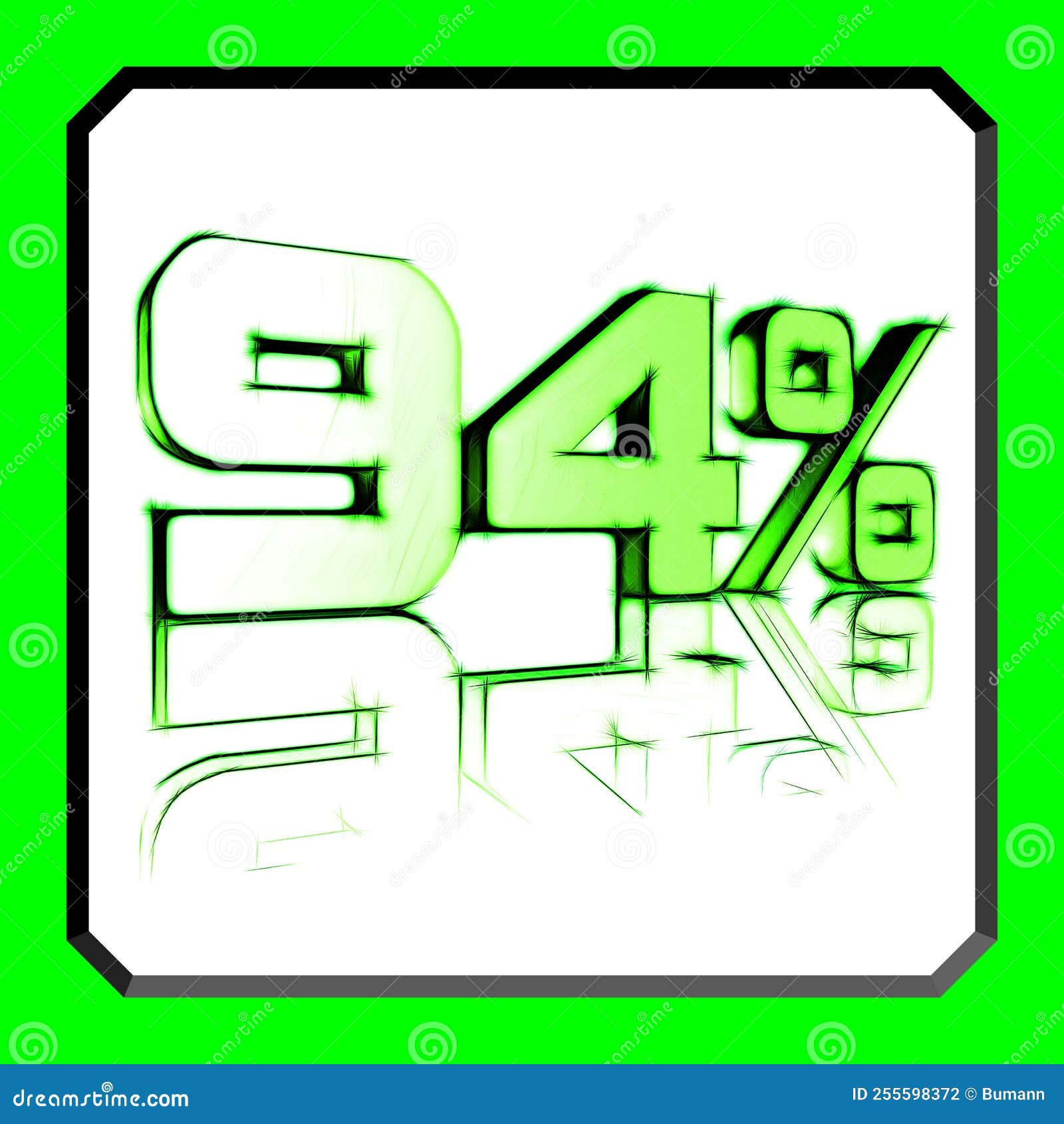 94 , 94 Percent As a 3D Illustration, 3D Rendering Stock Illustration ...