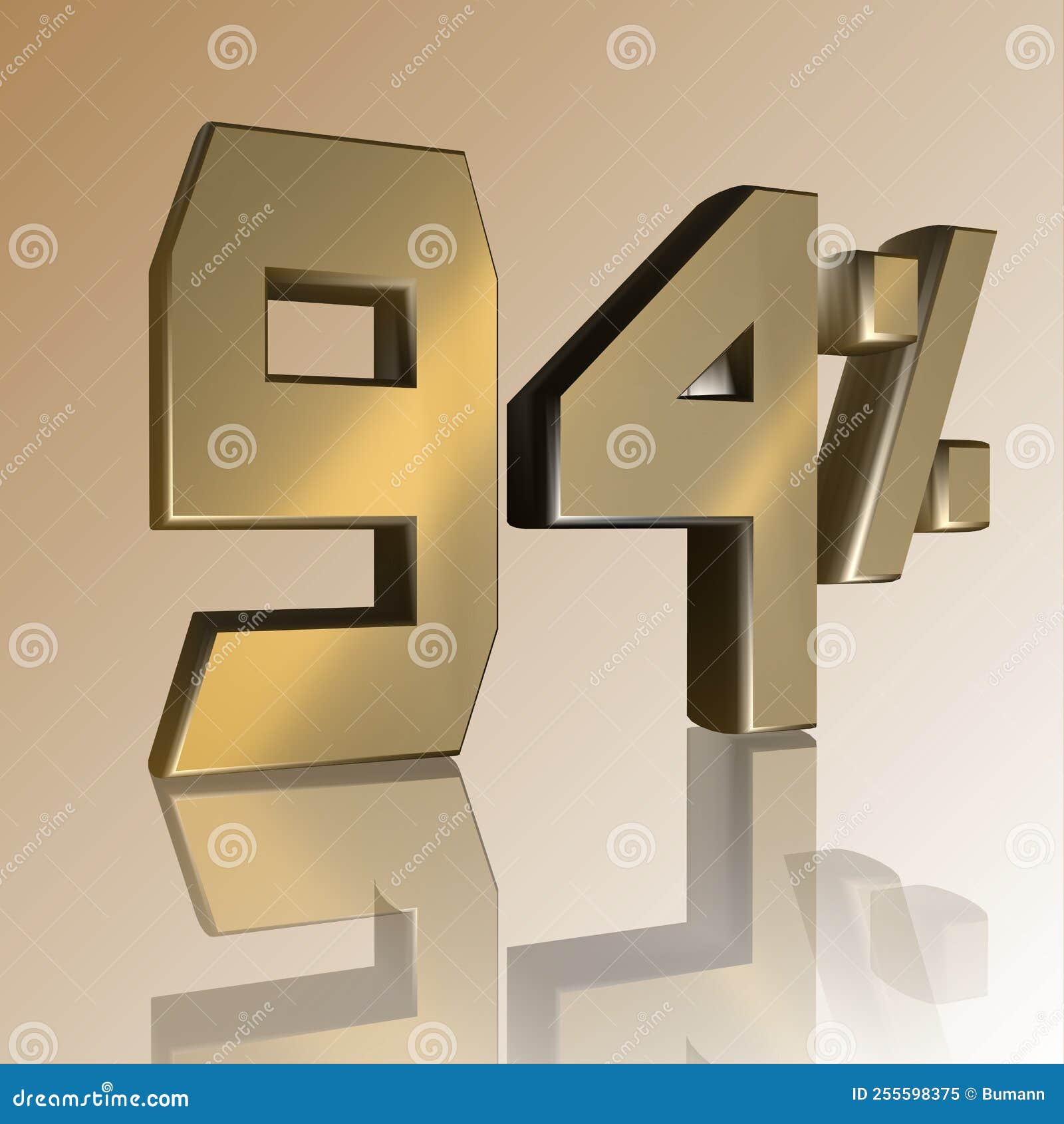 94 , 94 Percent As a 3D Illustration, 3D Rendering Stock Illustration ...