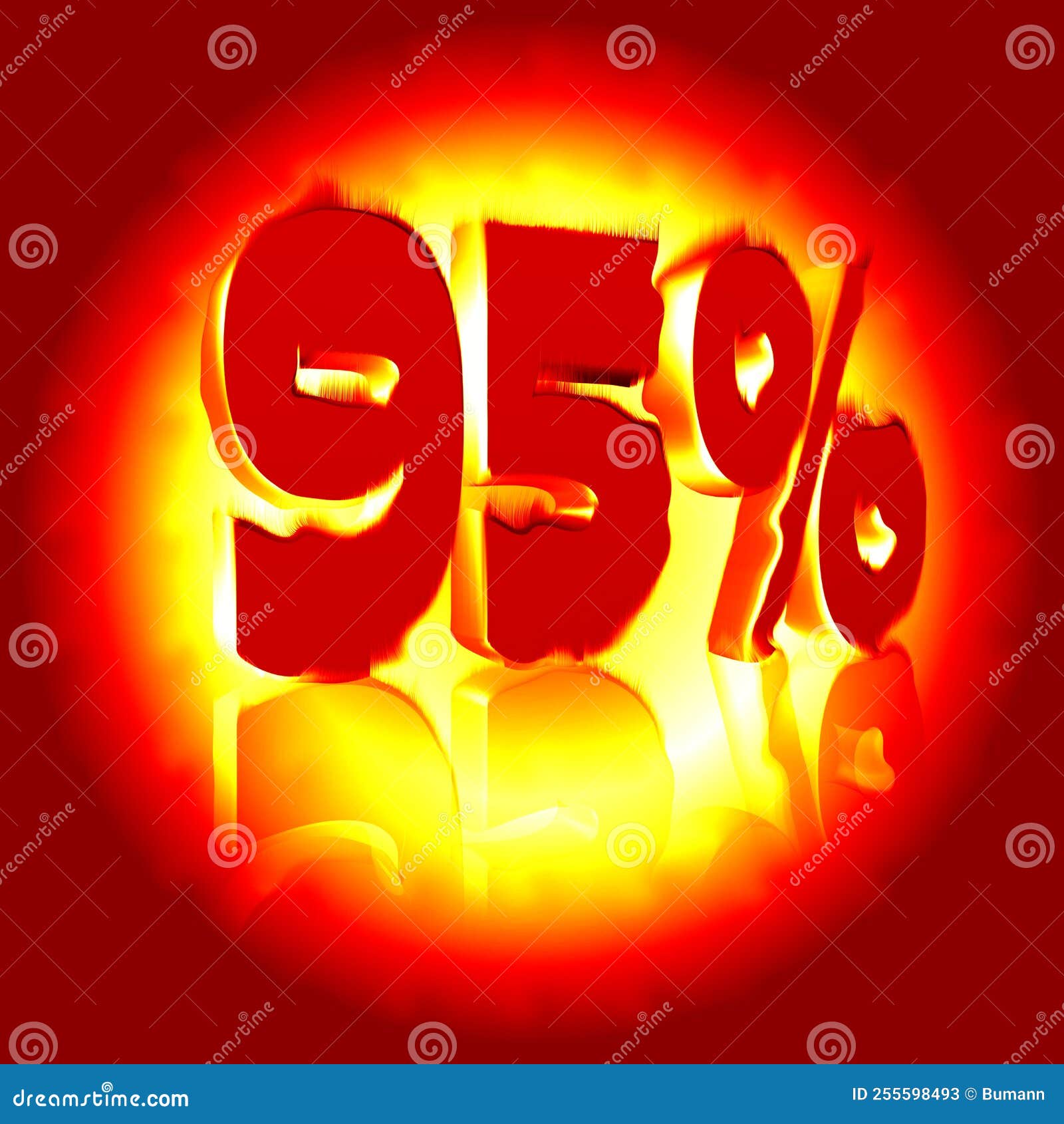 95 , 95 Percent As a 3D Illustration, 3D Rendering Stock Illustration ...