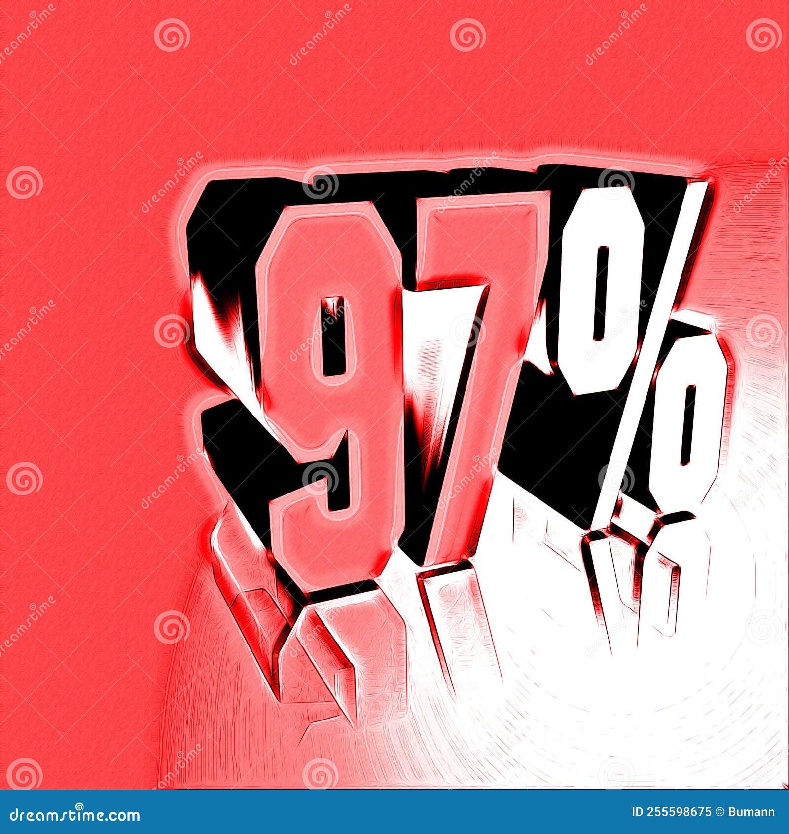 97 , 97 Percent As a 3D Illustration, 3D Rendering Stock Illustration ...