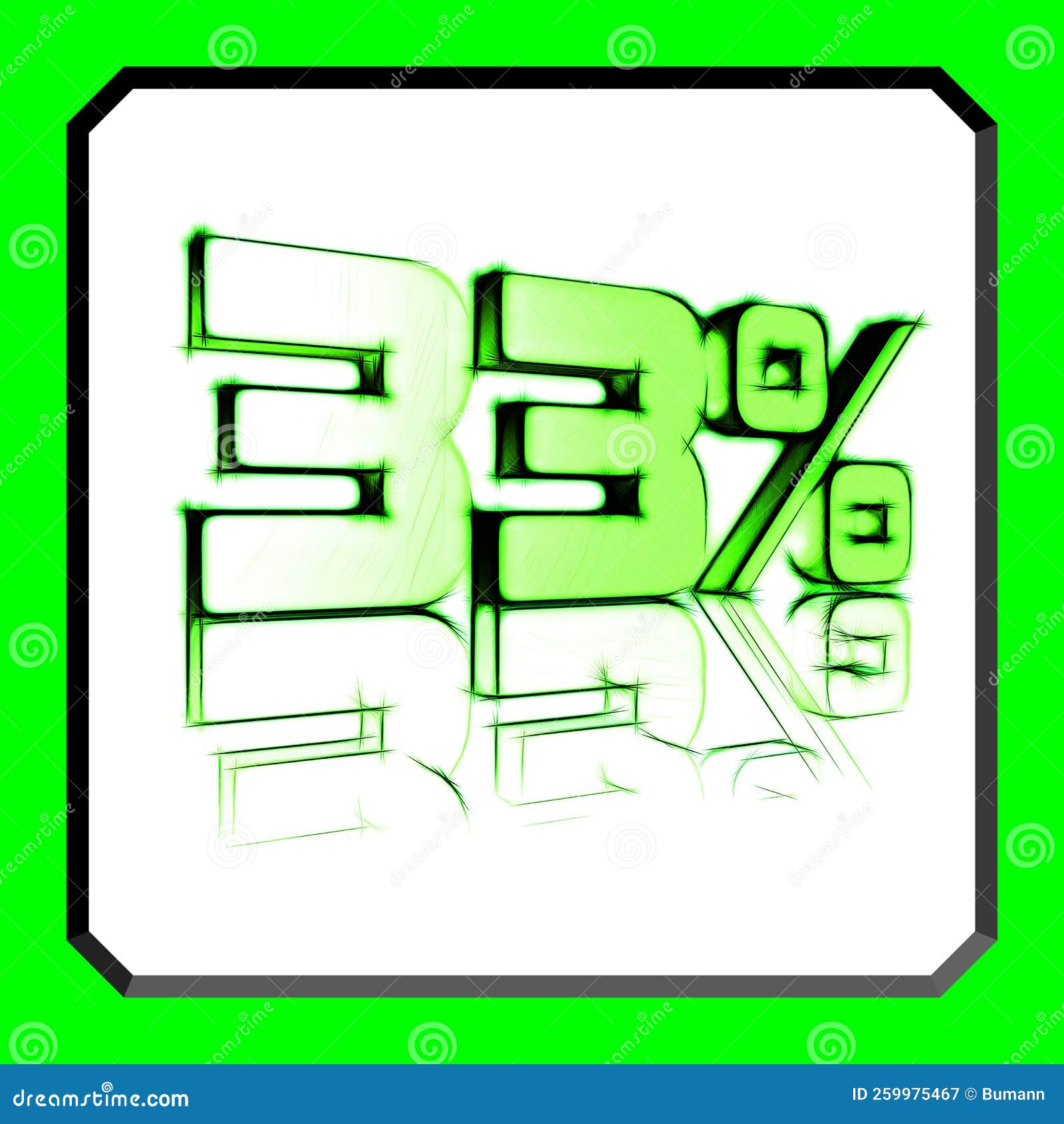 33 , 33 Percent As a 3D Illustration, 3D Rendering Stock Illustration ...