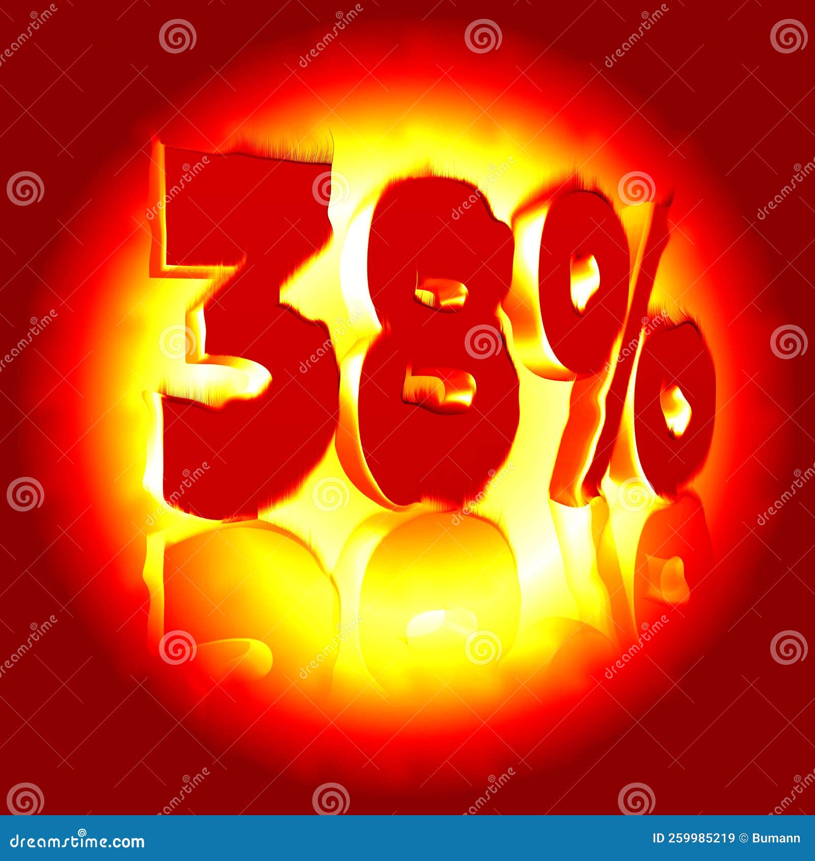 38 , 38 Percent As a 3D Illustration, 3D Rendering Stock Illustration ...