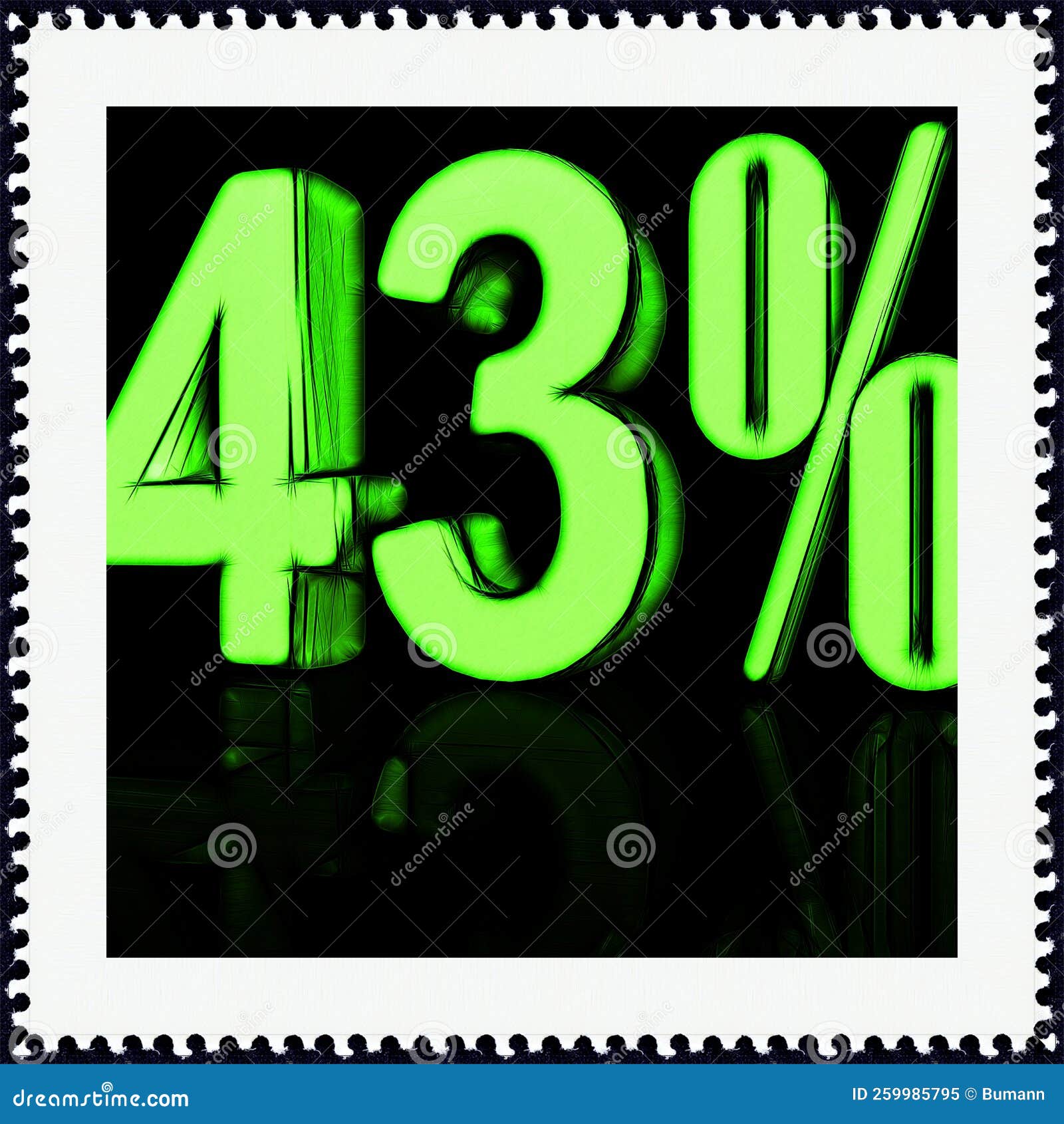 43 , 43 Percent As a 3D Illustration, 3D Rendering Stock Illustration ...