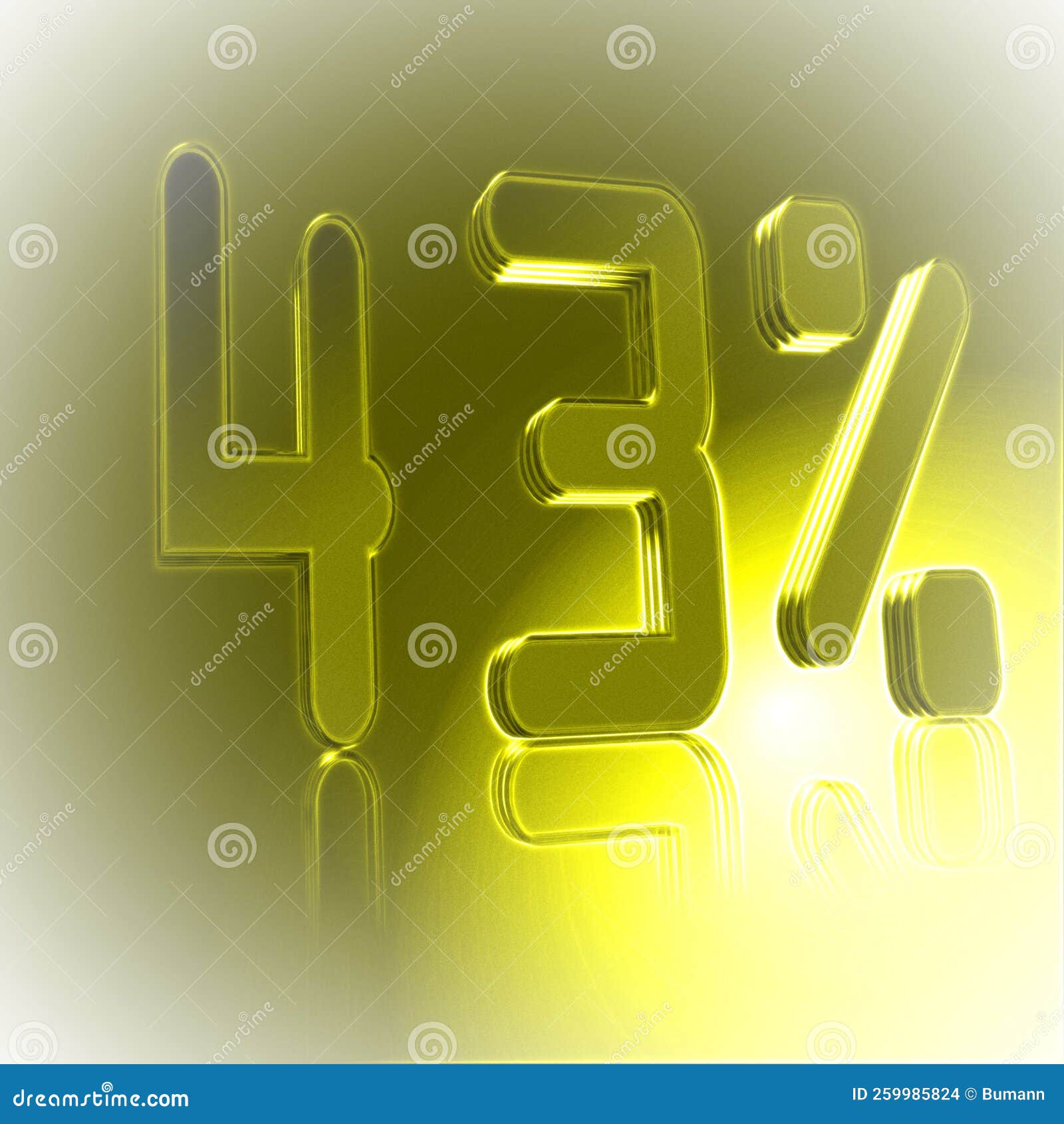 43 , 43 Percent As a 3D Illustration, 3D Rendering Stock Illustration ...