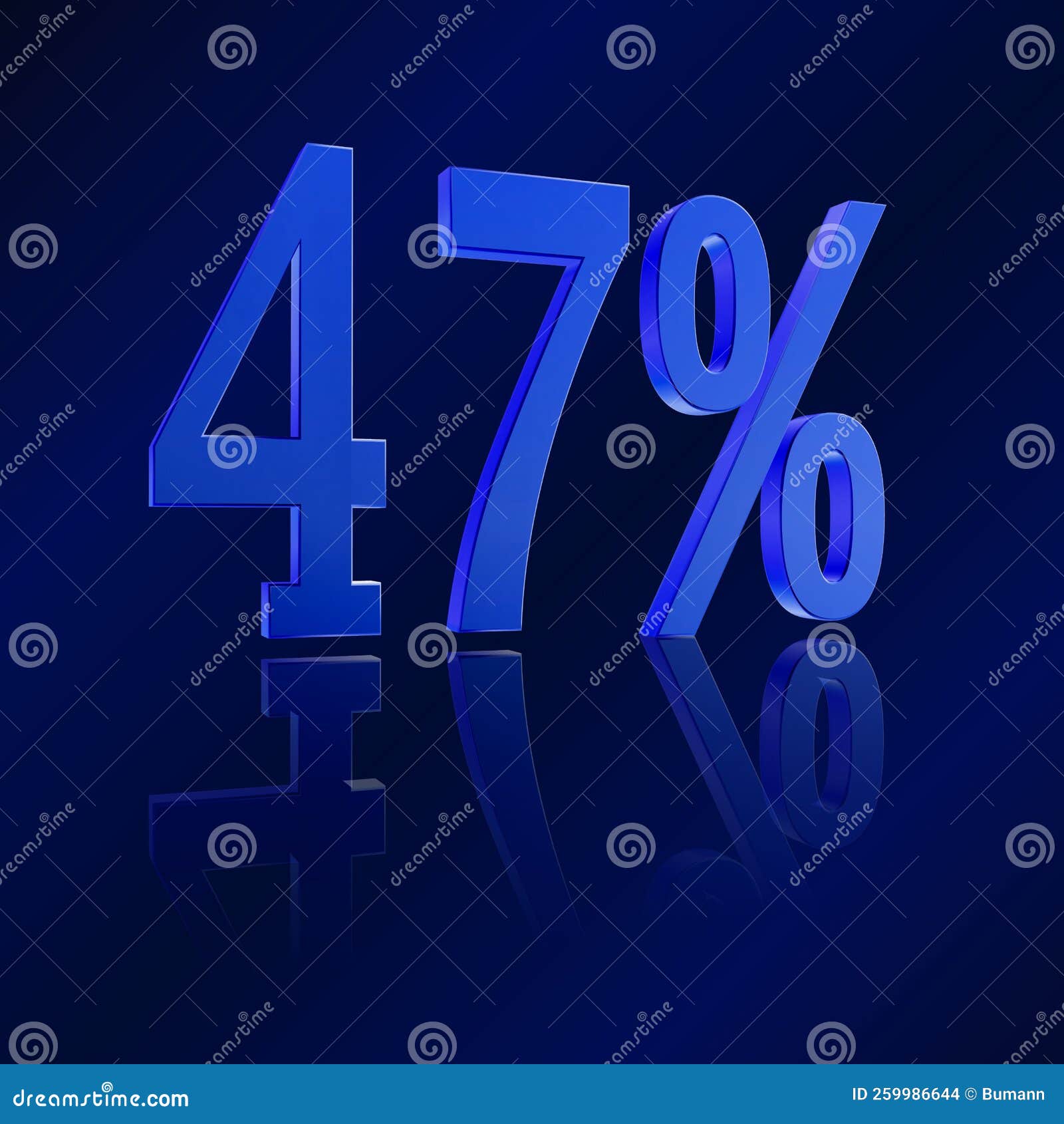 47 , 47 Percent As a 3D Illustration, 3D Rendering Stock Illustration ...