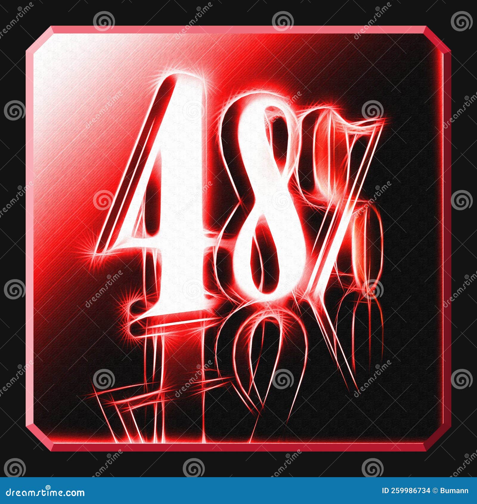 48 , 48 Percent As a 3D Illustration, 3D Rendering Stock Illustration ...