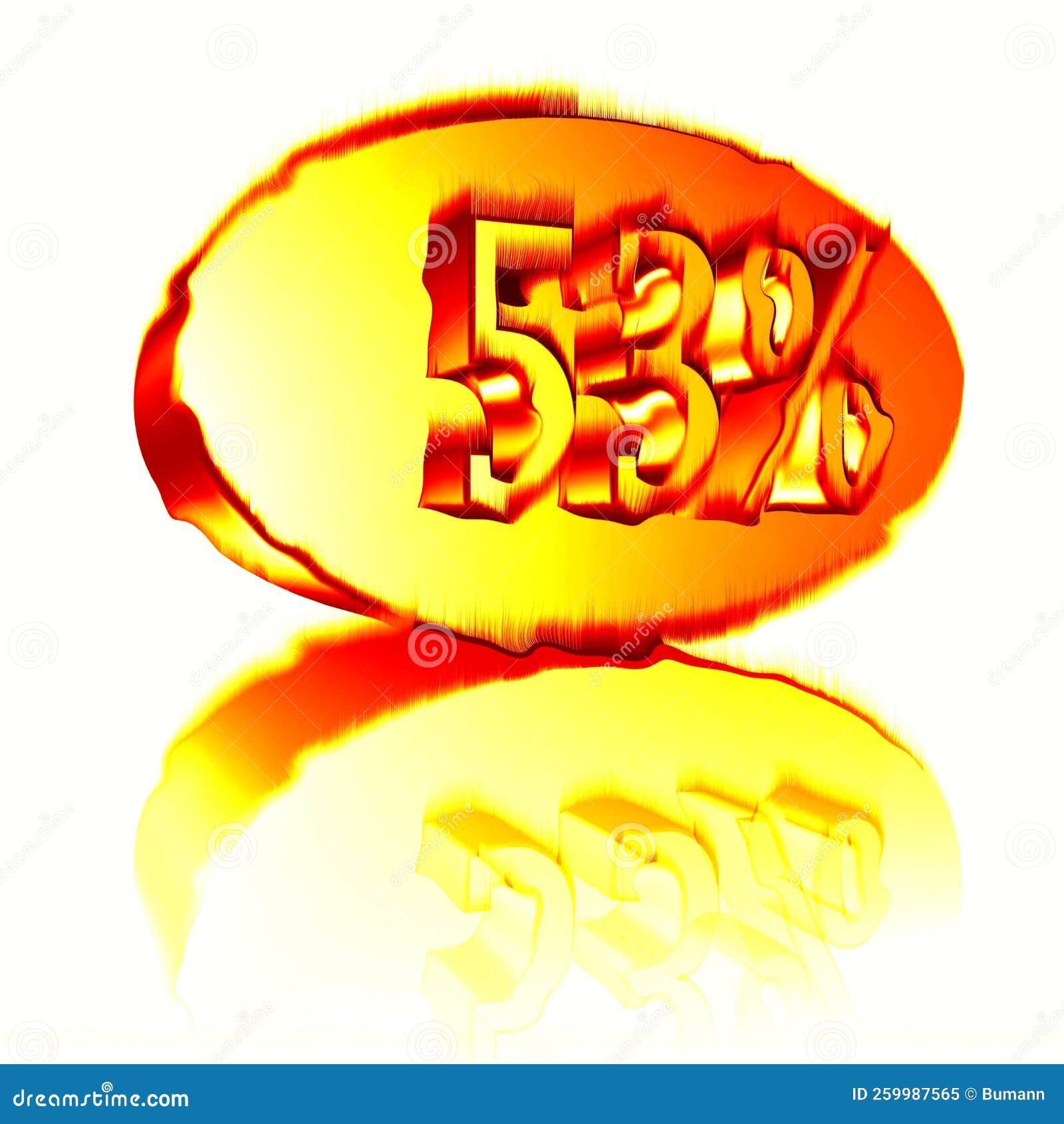 53 , 53 Percent As a 3D Illustration, 3D Rendering Stock Illustration ...